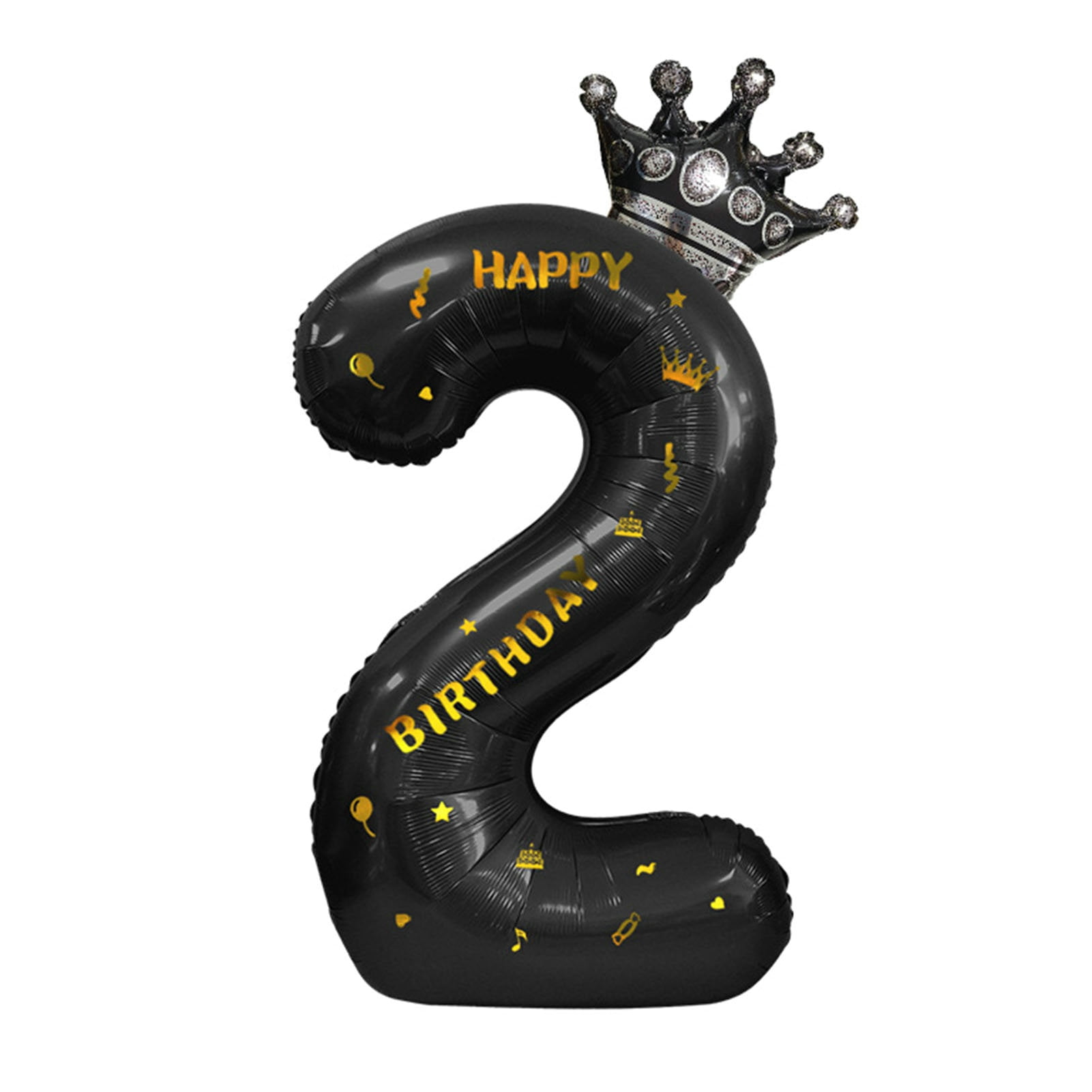 LINASHI Number Balloon 40 Inch Black Crown Number Balloons Perfect for ...