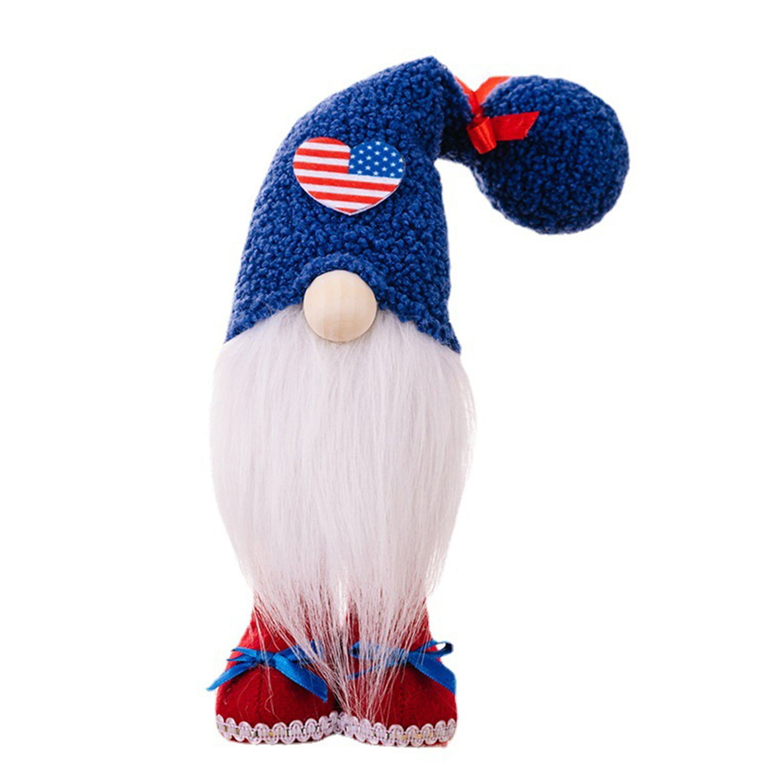 LINASHI Patriotic Gnome Plush Ornament American Flag Elements Bring Luck Faceless Dwarf Doll for ...