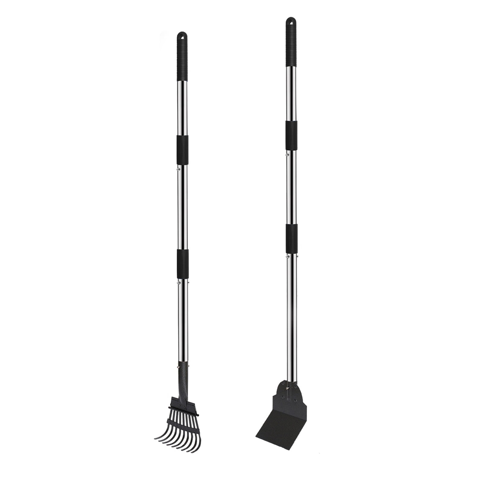 LINASHI Pooper Scooper Set Swivel Bin Rake Spade Pooper Scooper Kit ...