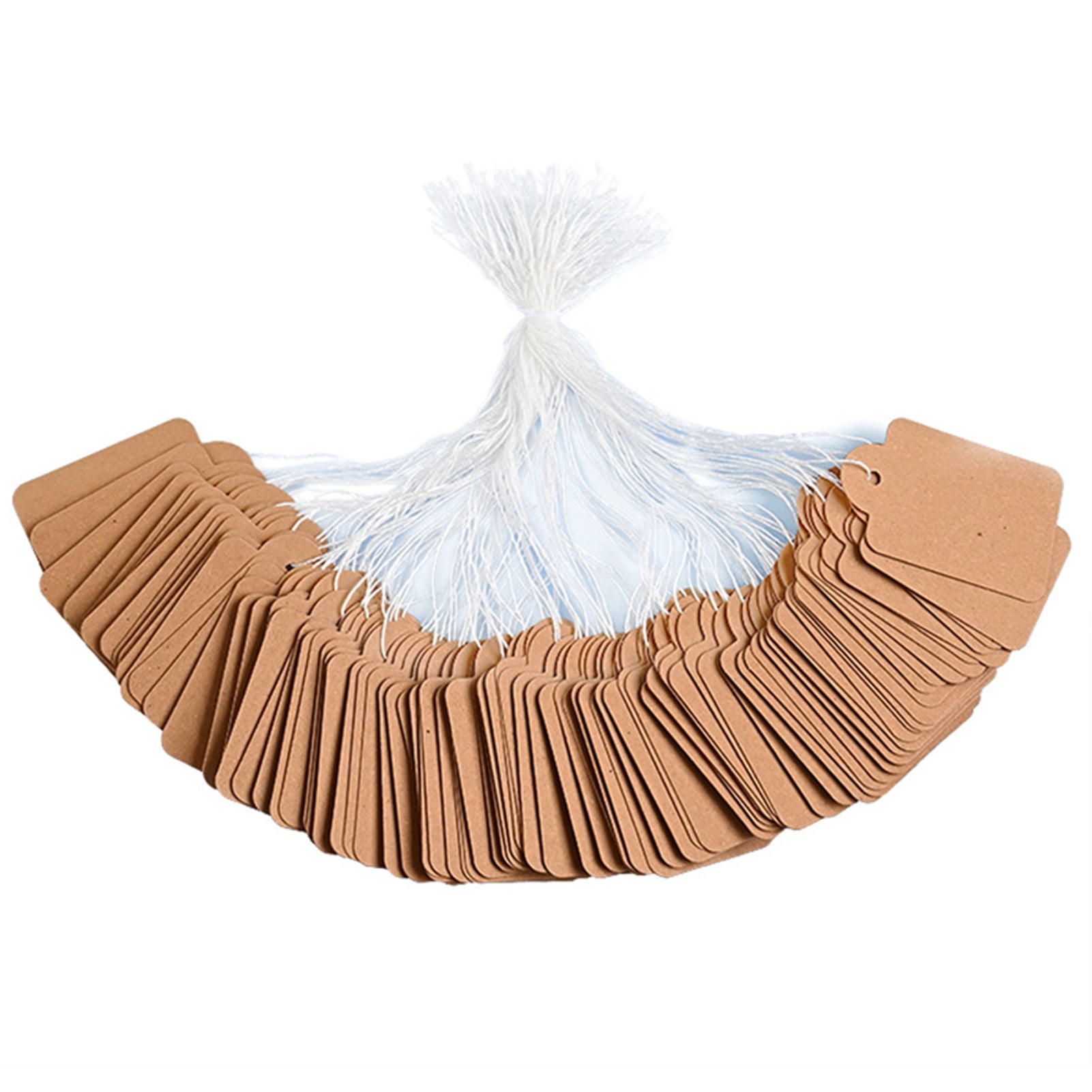 LINASHI Price Tag Labels 200pcs White Paper Labeling Tags with Rope ...