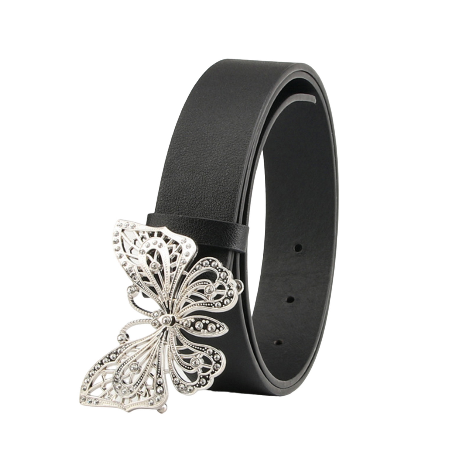 LINASHI Shape Belt Women's Rhinestone Butterflies Decor Belt Adjustable ...