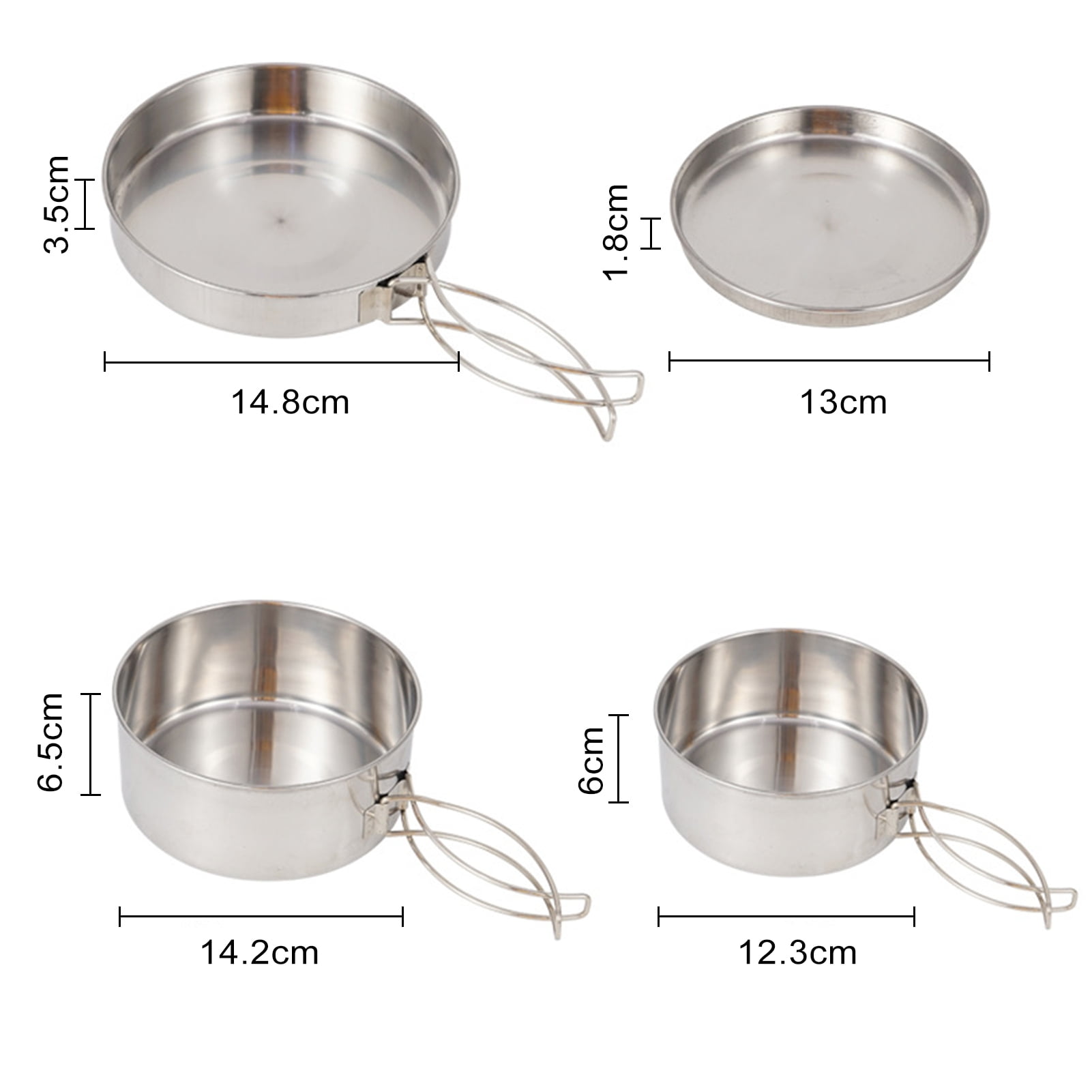 LINASHI Stackable Cookware Set Stackable Stainless Steel Camping ...