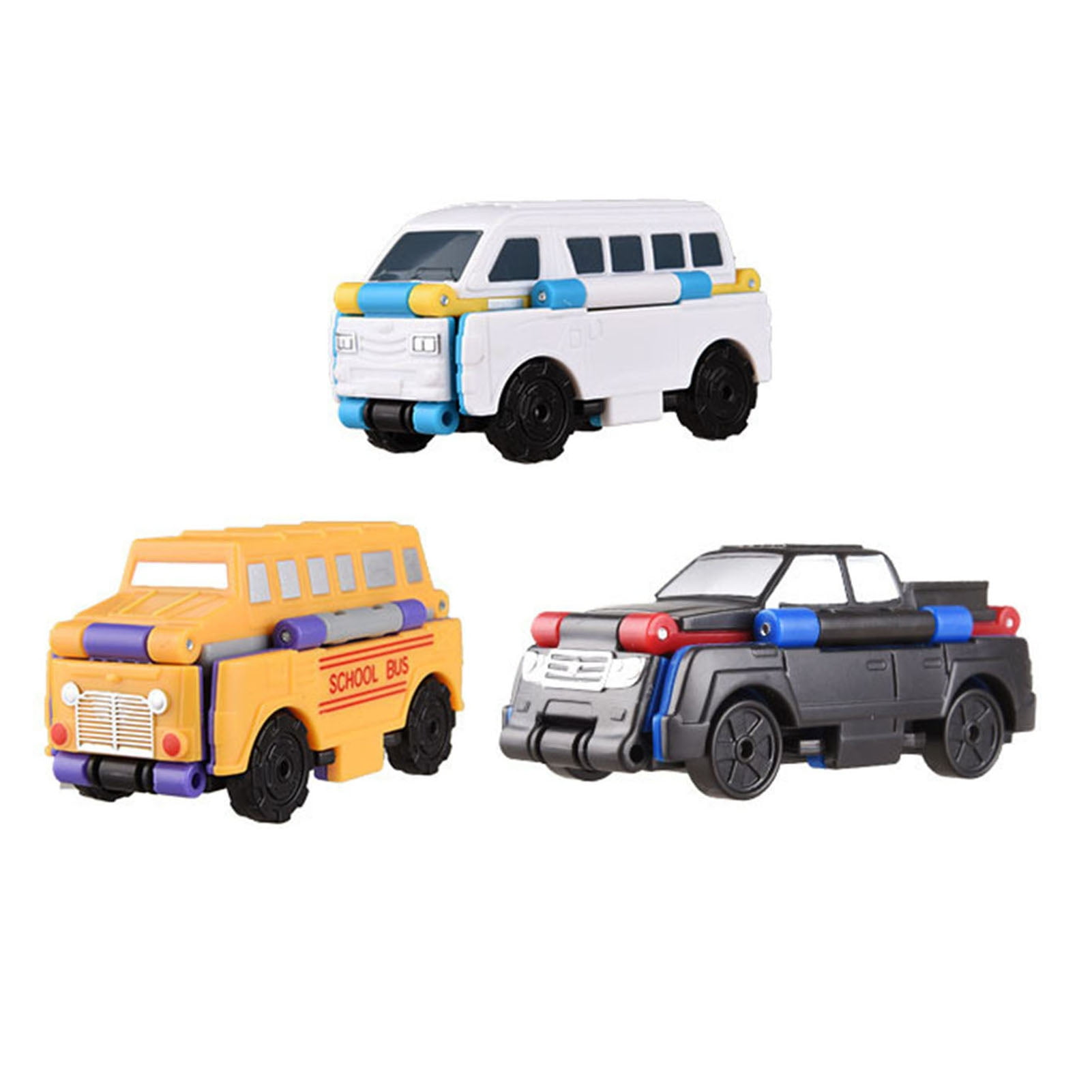 LINASHI Toy Car for Kids Transformable Toy Car Set Portable Dual-design ...