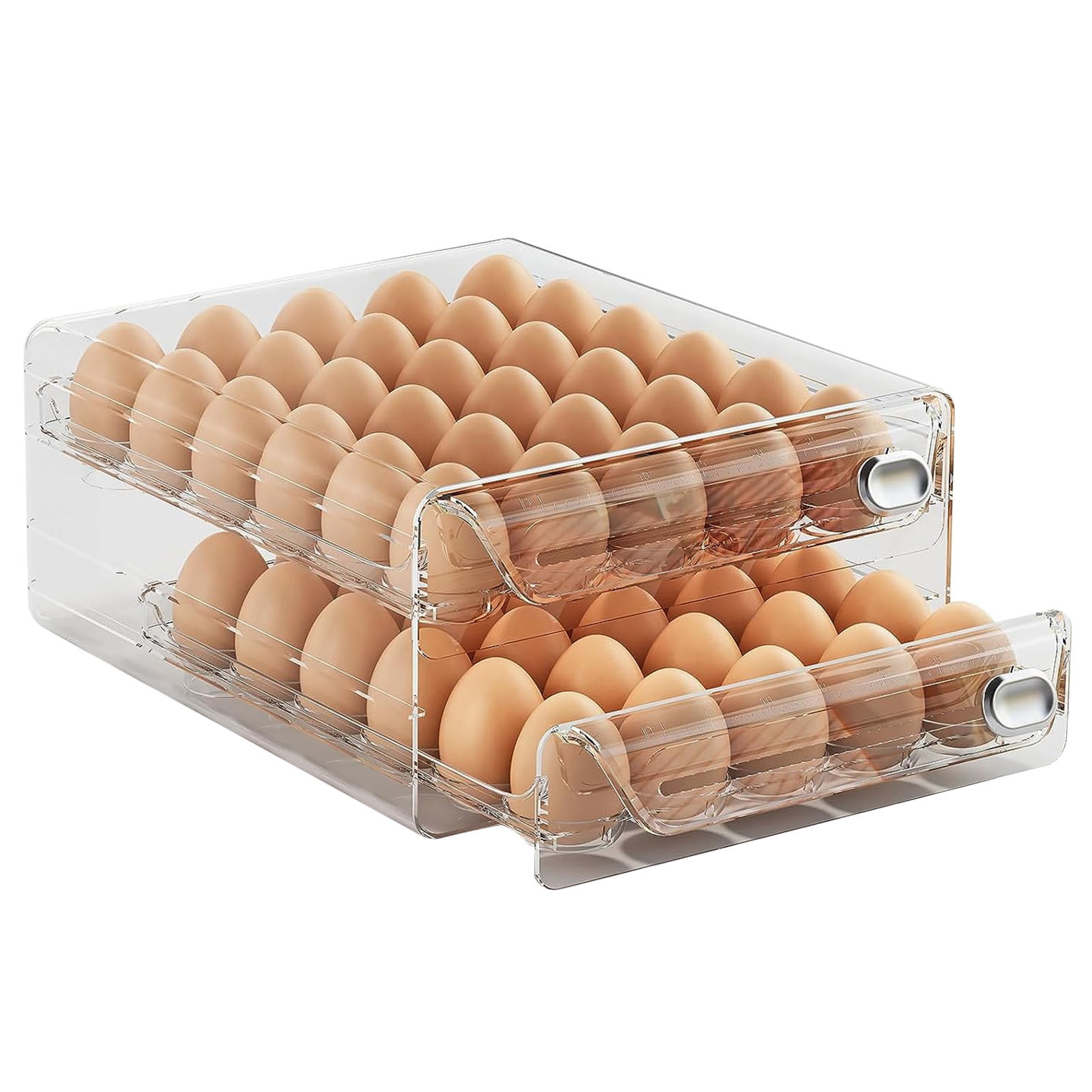 LINASHI Transparent Refrigerator Egg Tray Double Layer Egg Storage ...