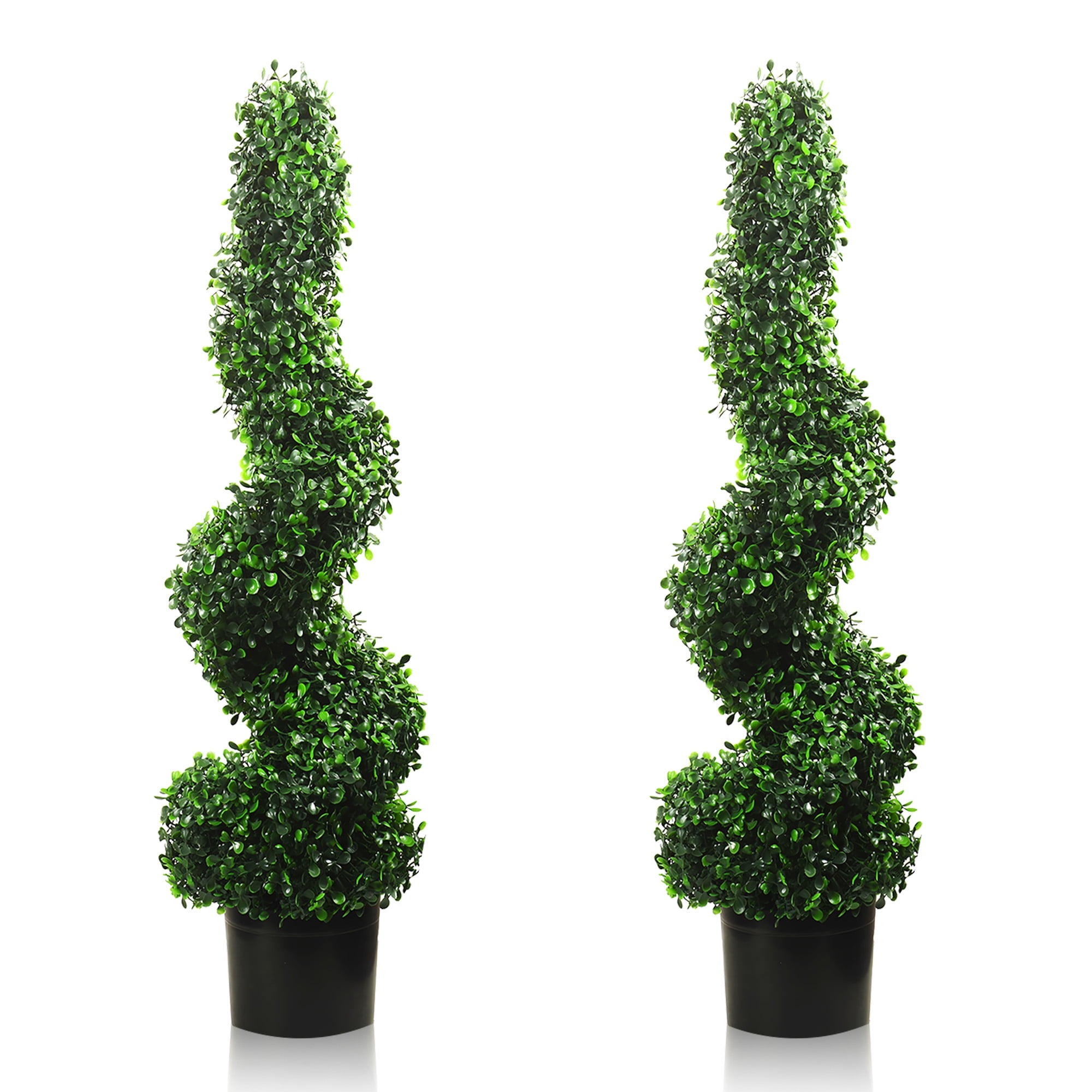 LINBONIO 4FT Artificial Spiral Boxwood Topiary Trees Artificial Trees ...