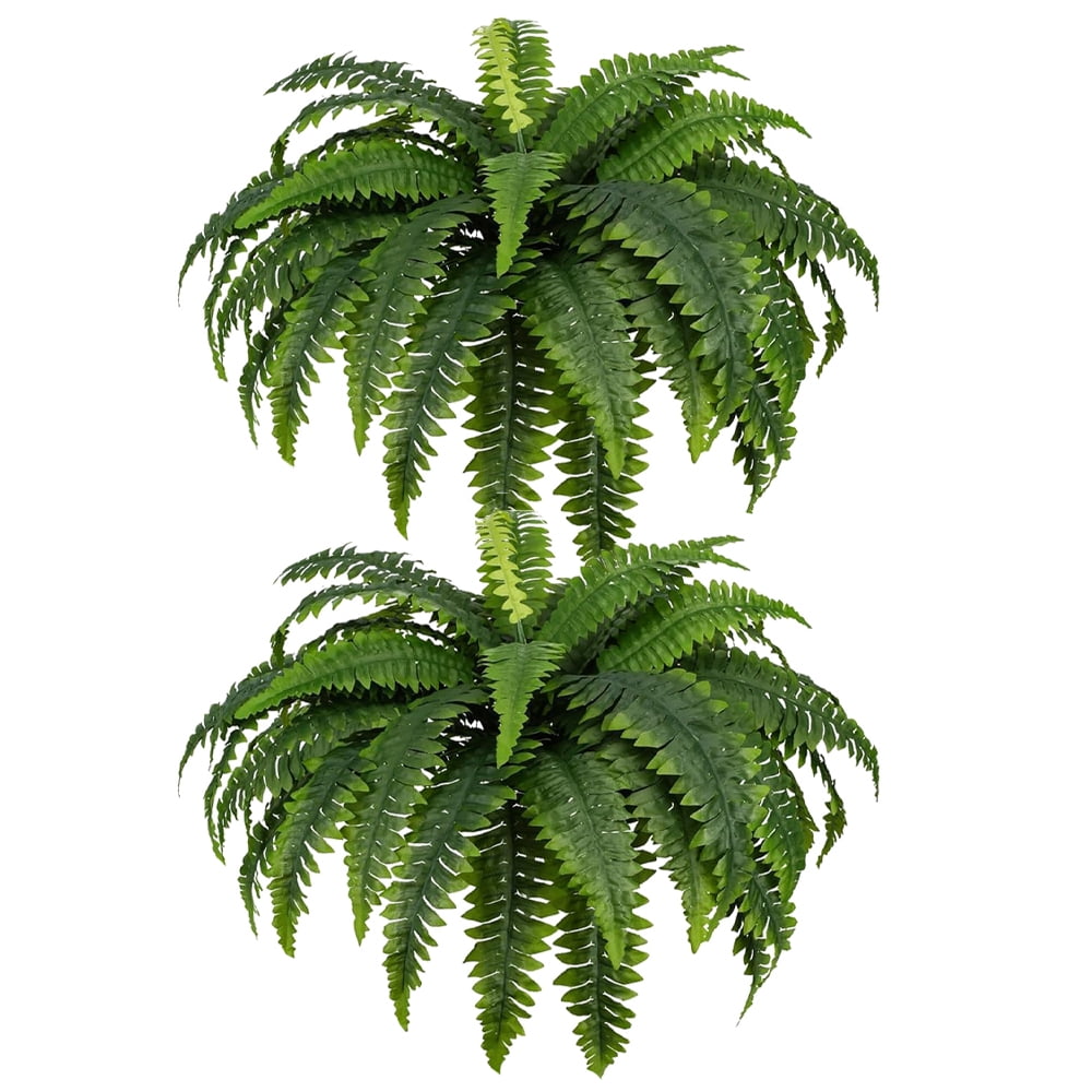 LINBONIO Set of 2 Artificial Fern,40IN Artificial Boston Fern Large ...