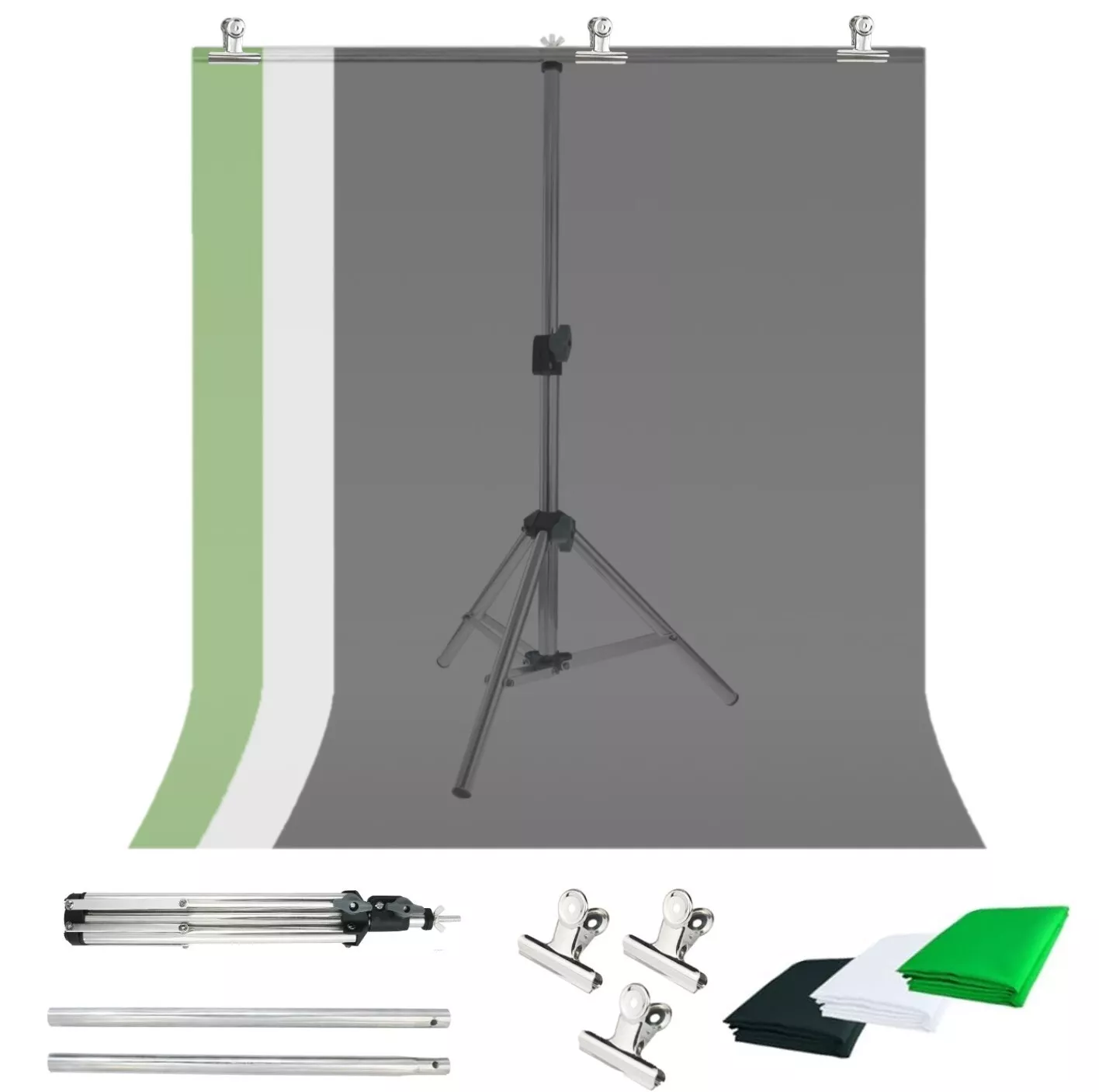 LINCO Backdrop Stand Background Support 2.2x2.6ft Green/White/Black ...