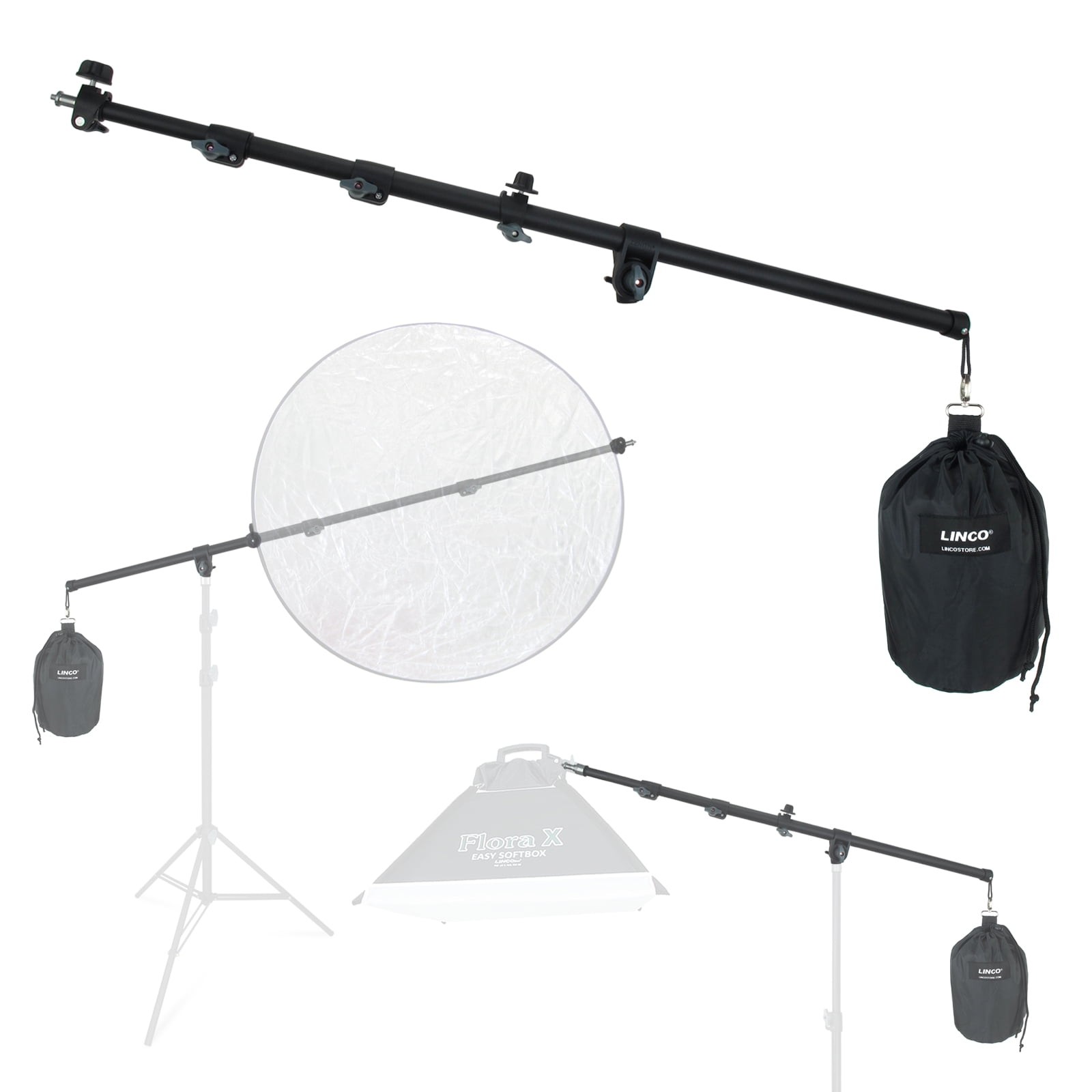 LINCO Photography Video Studio Pro Boom Arm with Reflector Holder and ...