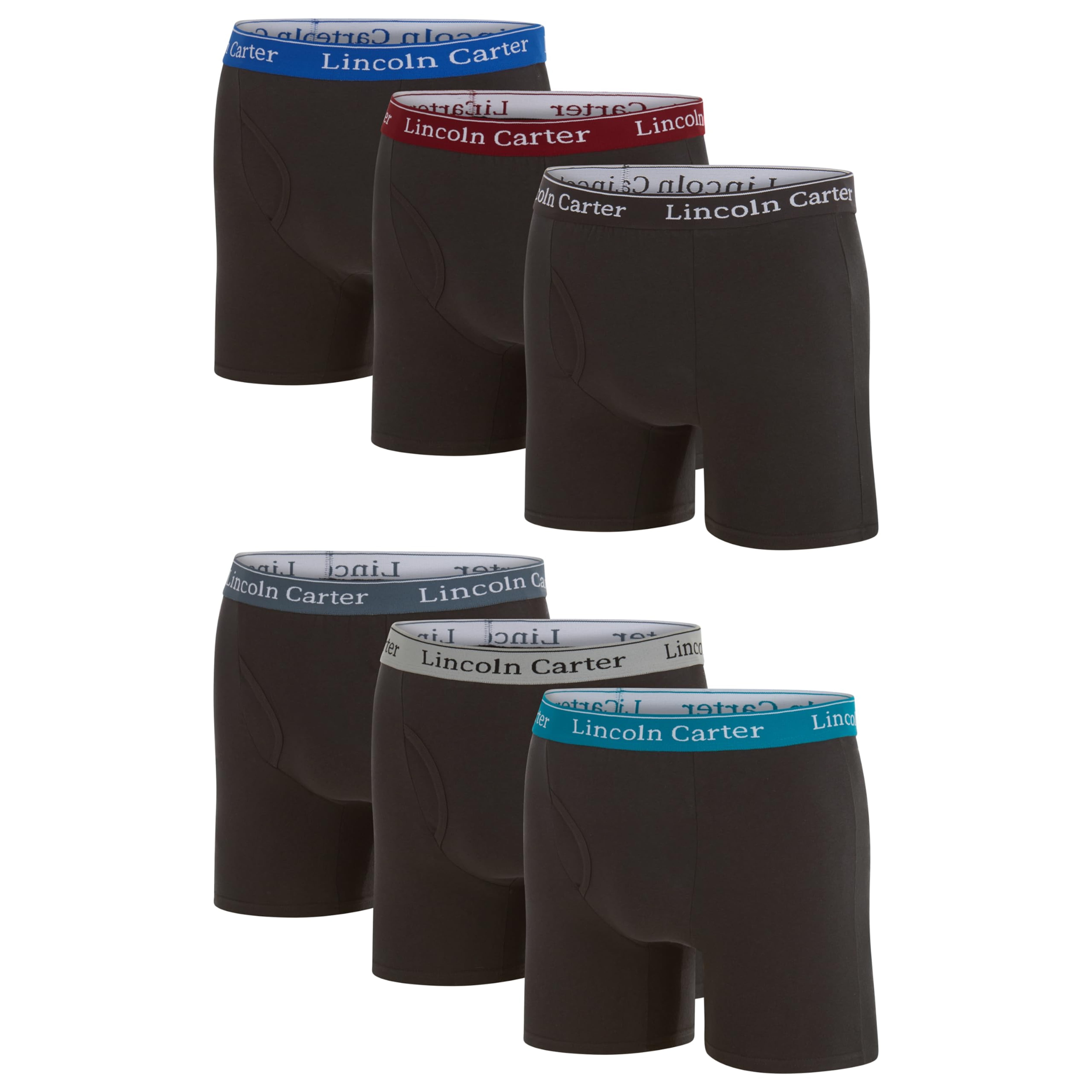 LINCOLN CARTER Men's Cotton Stretch Boxer Briefs, Pack of 6, Anti ...