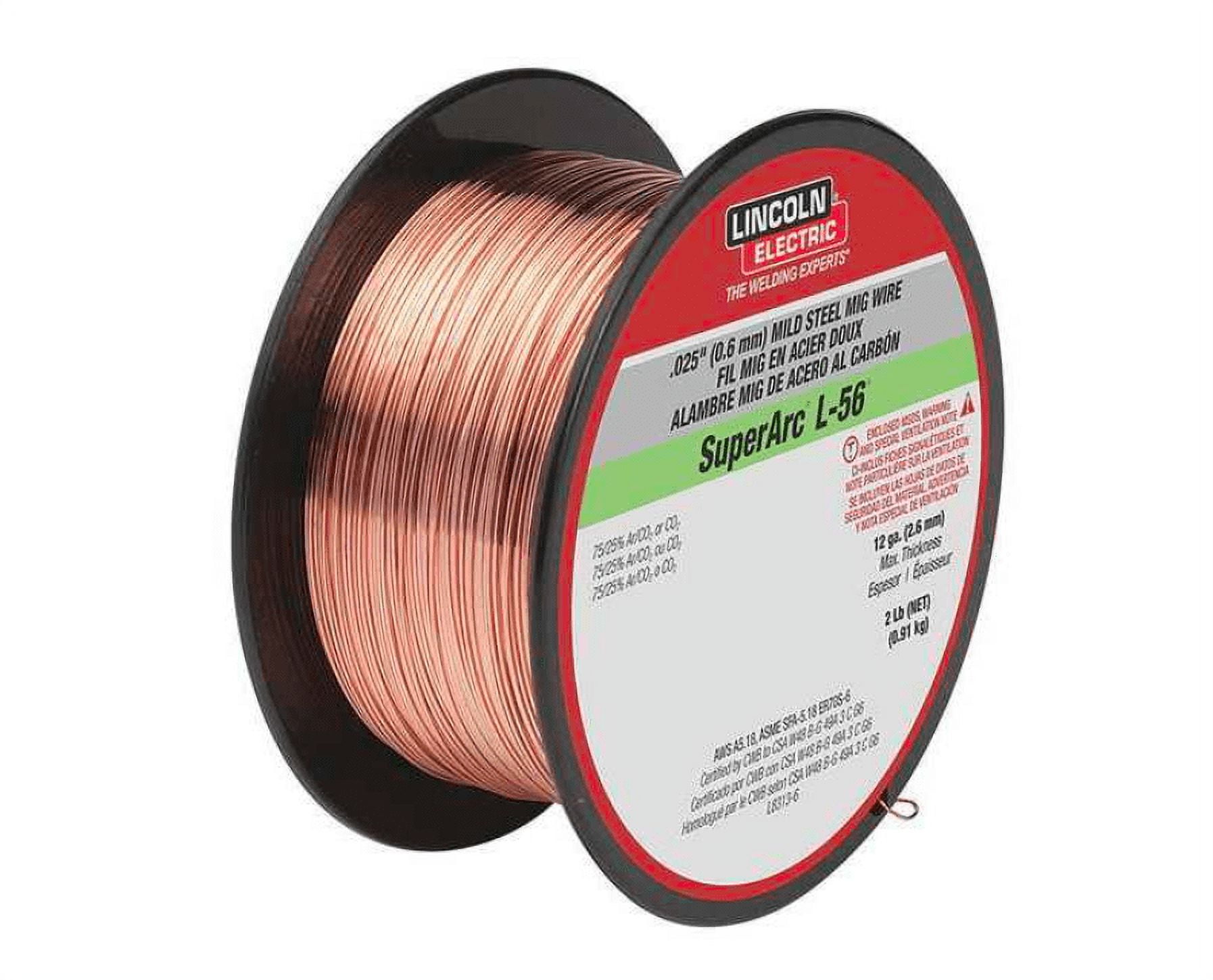 LINCOLN ELECTRIC .030 L-56 2LB Premium Copper Coated Superarc Mig ...