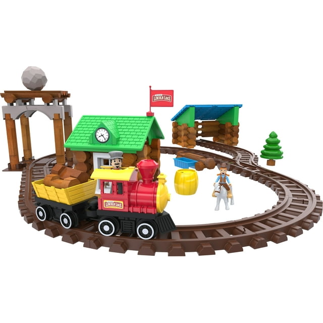 LINCOLN LOGS Sawmill Express Train - Real Wood Logs - Buildable Train ...