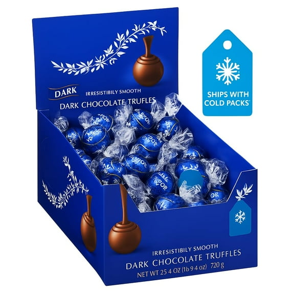 LINDOR Dark Chocolate Candy Truffles, Dark Chocolate with Smooth ...