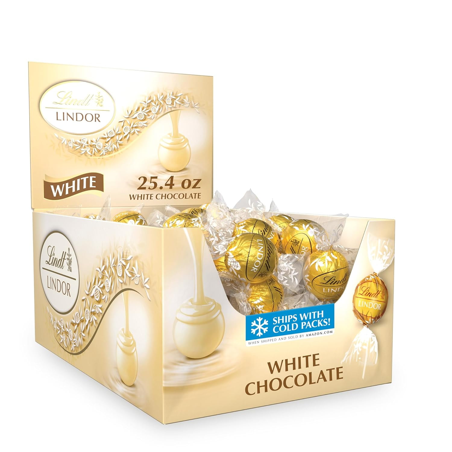 LINDOR White Chocolate Candy Truffles, White Chocolate Candy with ...