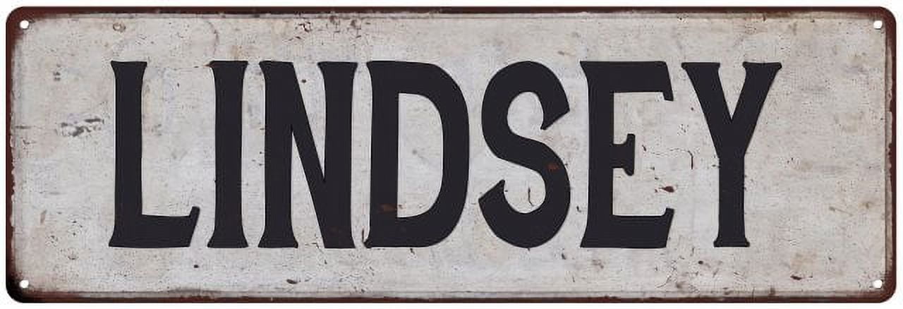 LINDSEY Vintage Look Rustic Chic Metal Sign 8x24 108240036720 - Walmart.com