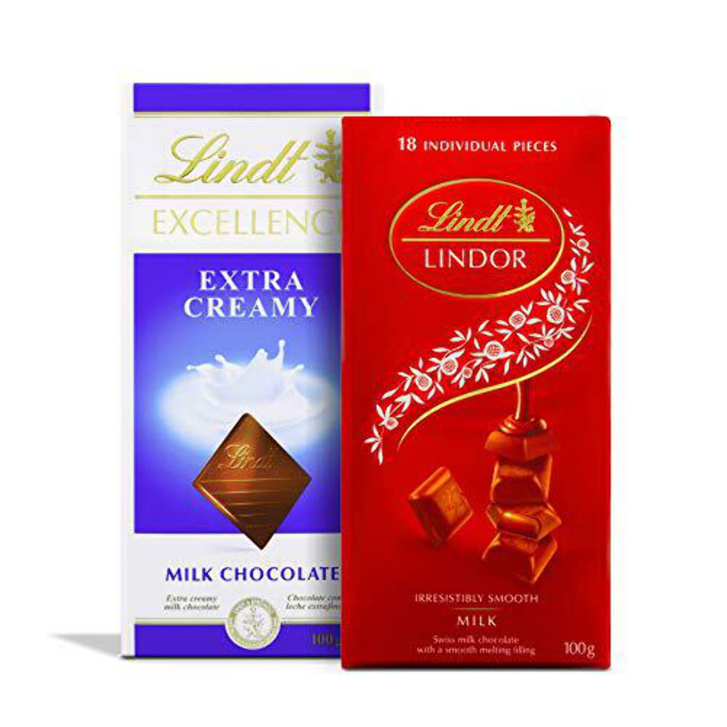 LINDT Excellence Extra Creamy Milk Chocolate Bar and LINDT Lindor ...