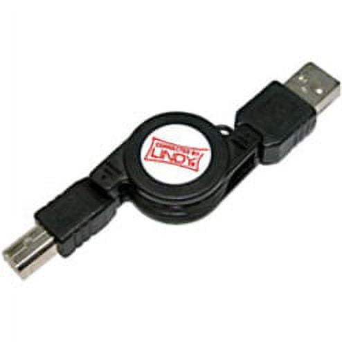 LINDY Retractable USB 2.0 Cable, USB Type A Male to Type B Male, 80cm ...