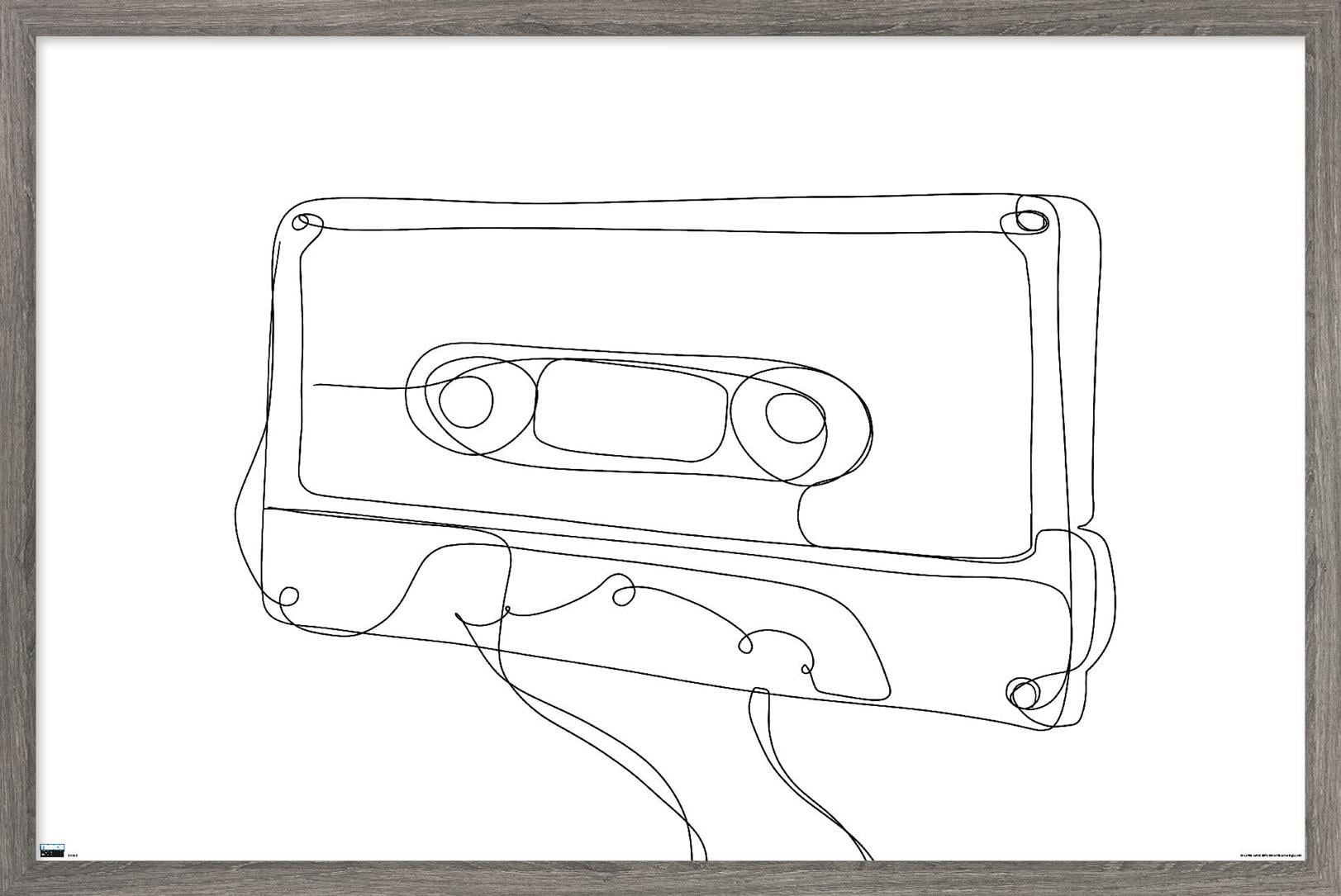 LINE AND BRUSH - Continuous Line Cassette Wall Poster, 22.375" x 34 ...