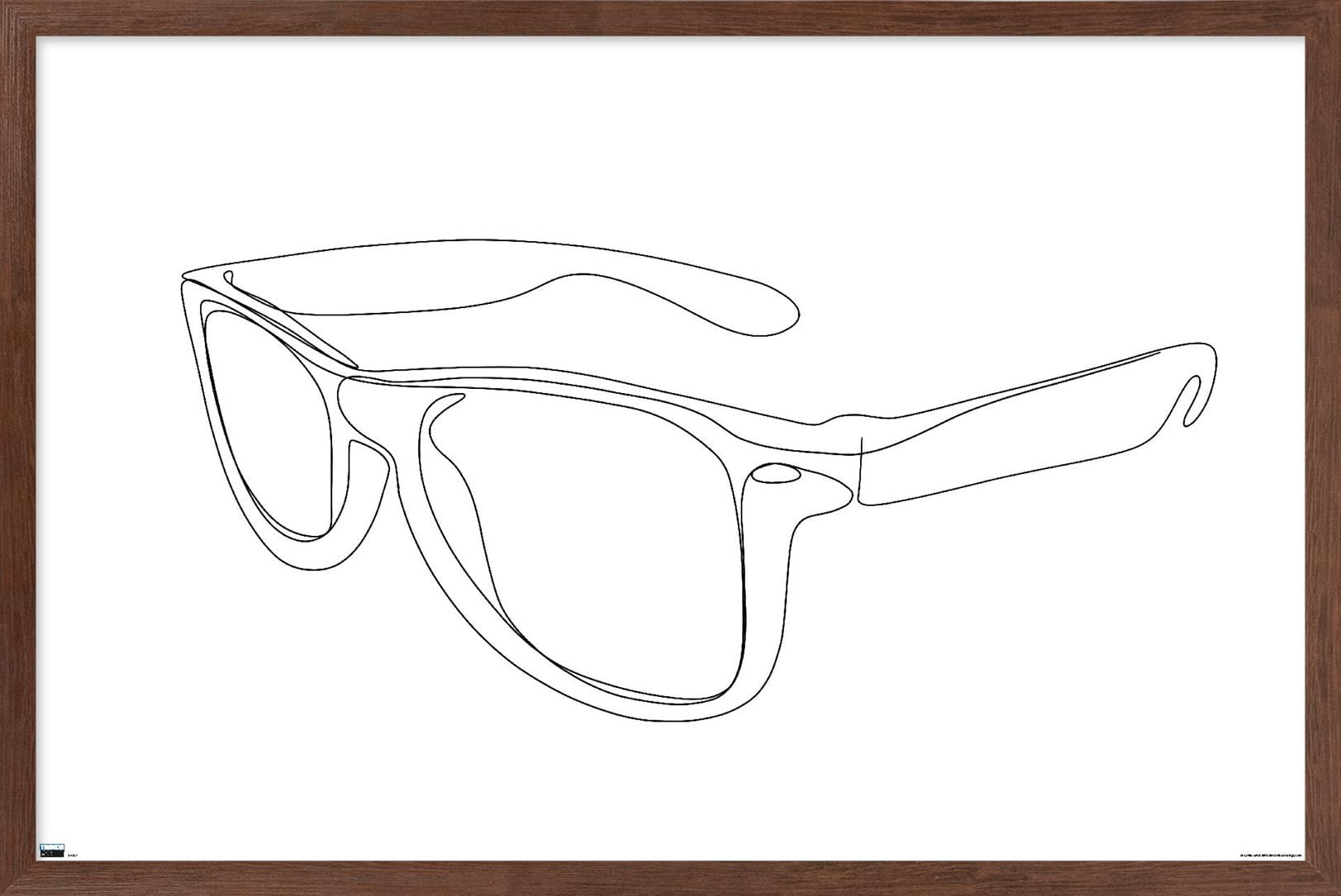 LINE AND BRUSH - Continuous Line Sunglasses Wall Poster, 22.375" x 34 ...