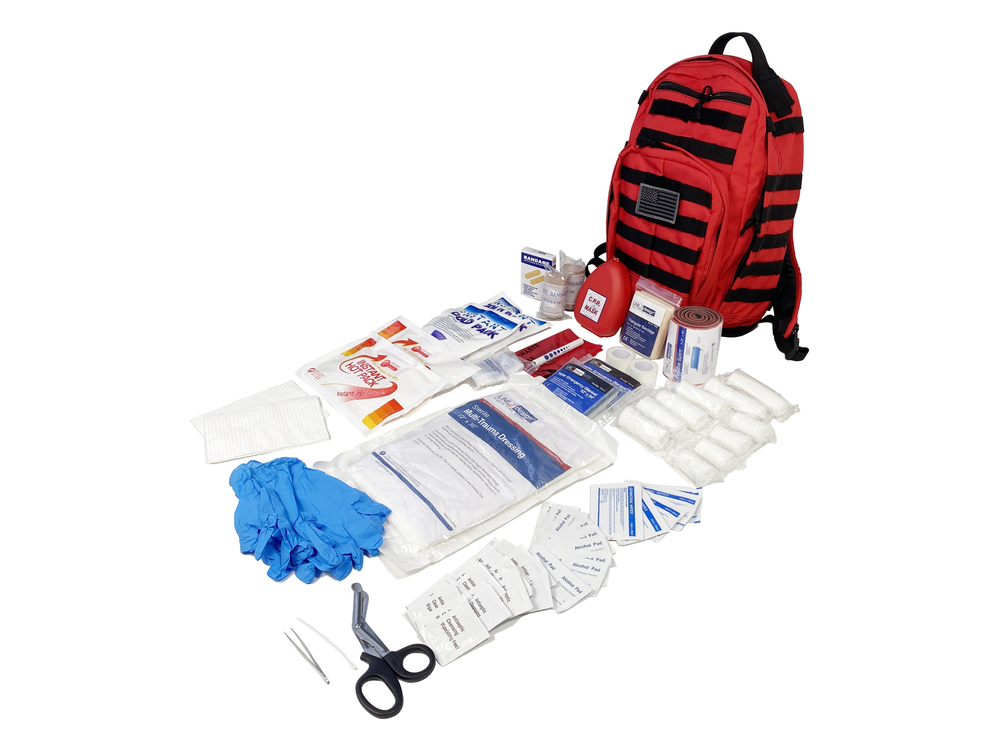 LINE2design Large Storage Tactical First Aid Trauma Backpack Kit - EMS ...