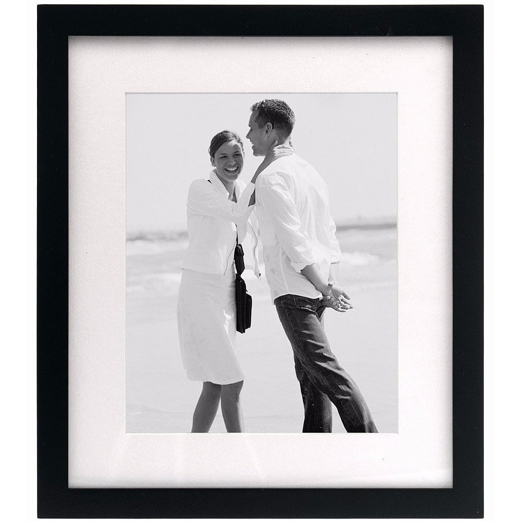 LINEAR WOOD ebony-black 7x9 4x6 frame with coordinated mat by Malden ...