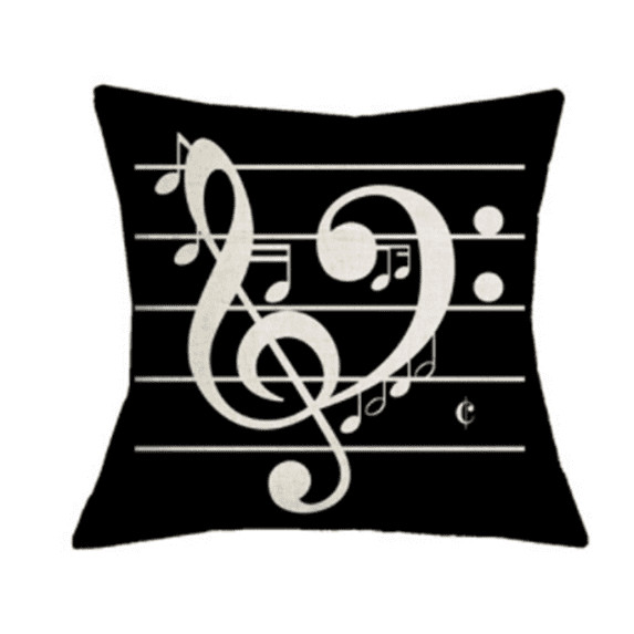 LINEL Black Treble Clef Musical Pillow Cover - Walmart.com