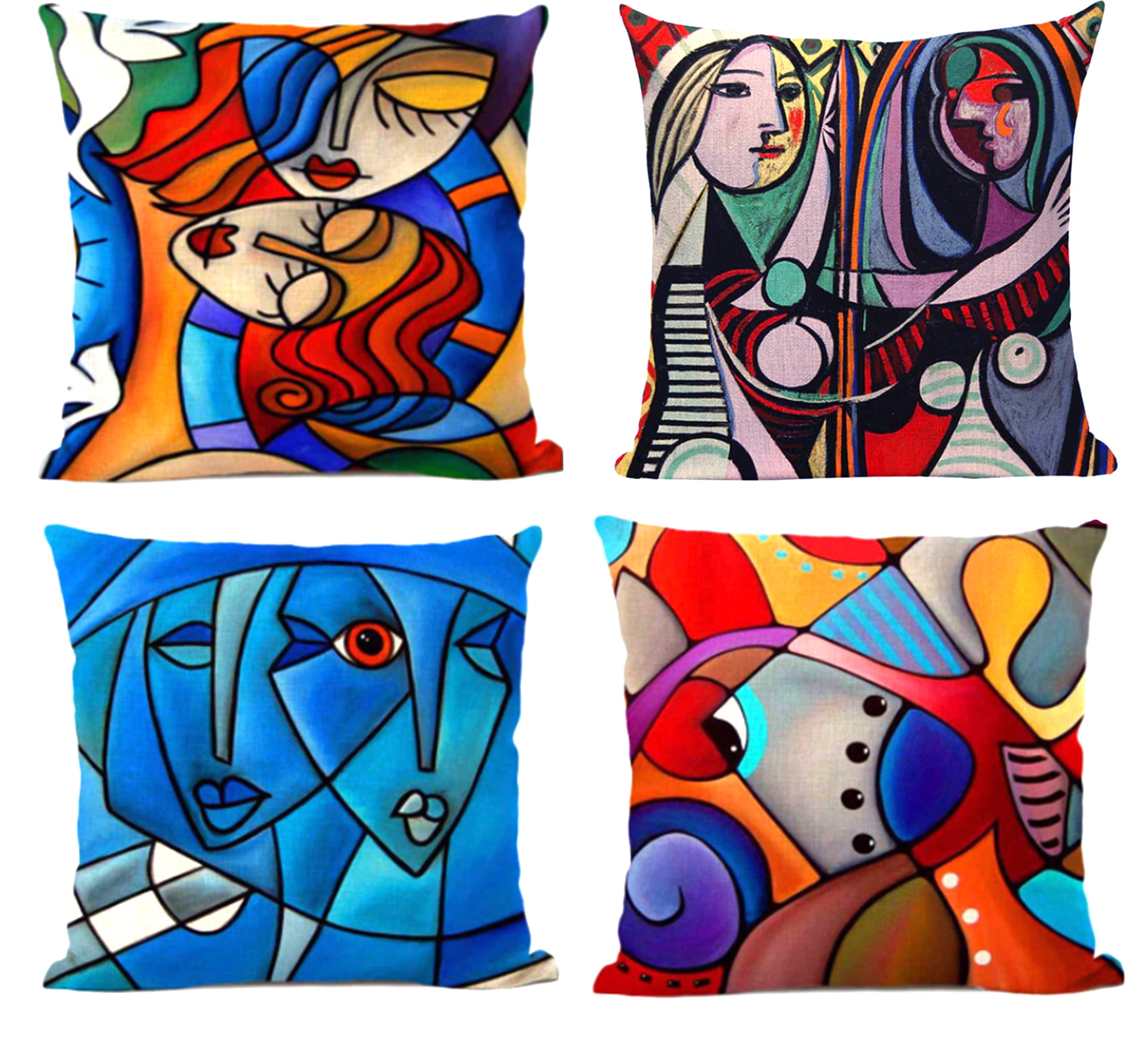 LINEL Pablo Picasso Famous Paintings Multicolored Abstract Square Throw ...
