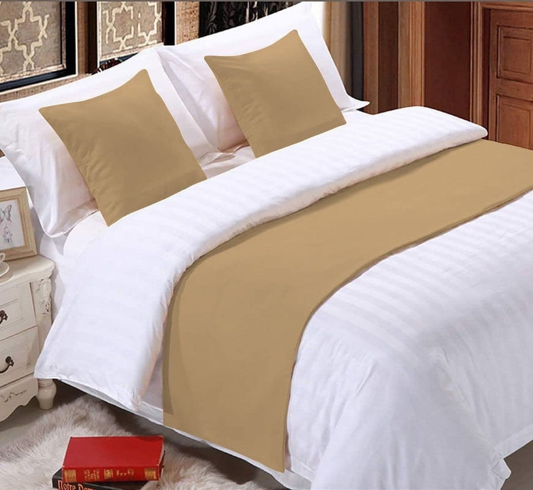 LINEN SHEETS-5 Piece Bed Runner-Bed Runner & 4 Pillowcases-100% ...