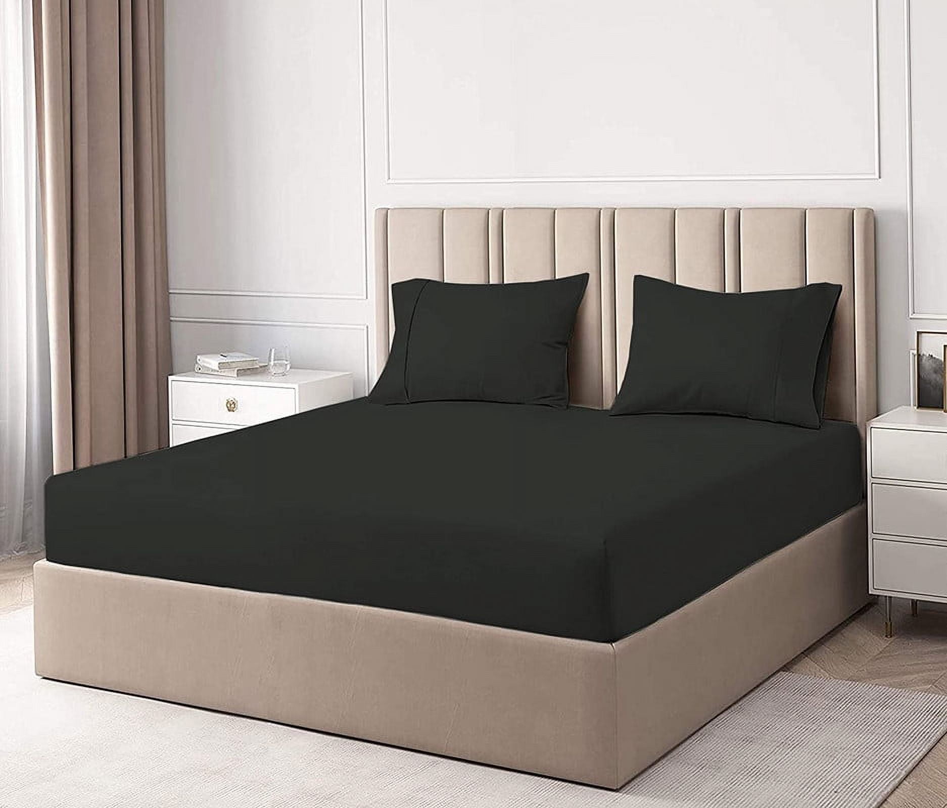 LINEN SHEETS Full-XL Size Fitted Sheet Set 3 Piece-600 Thread Count ...