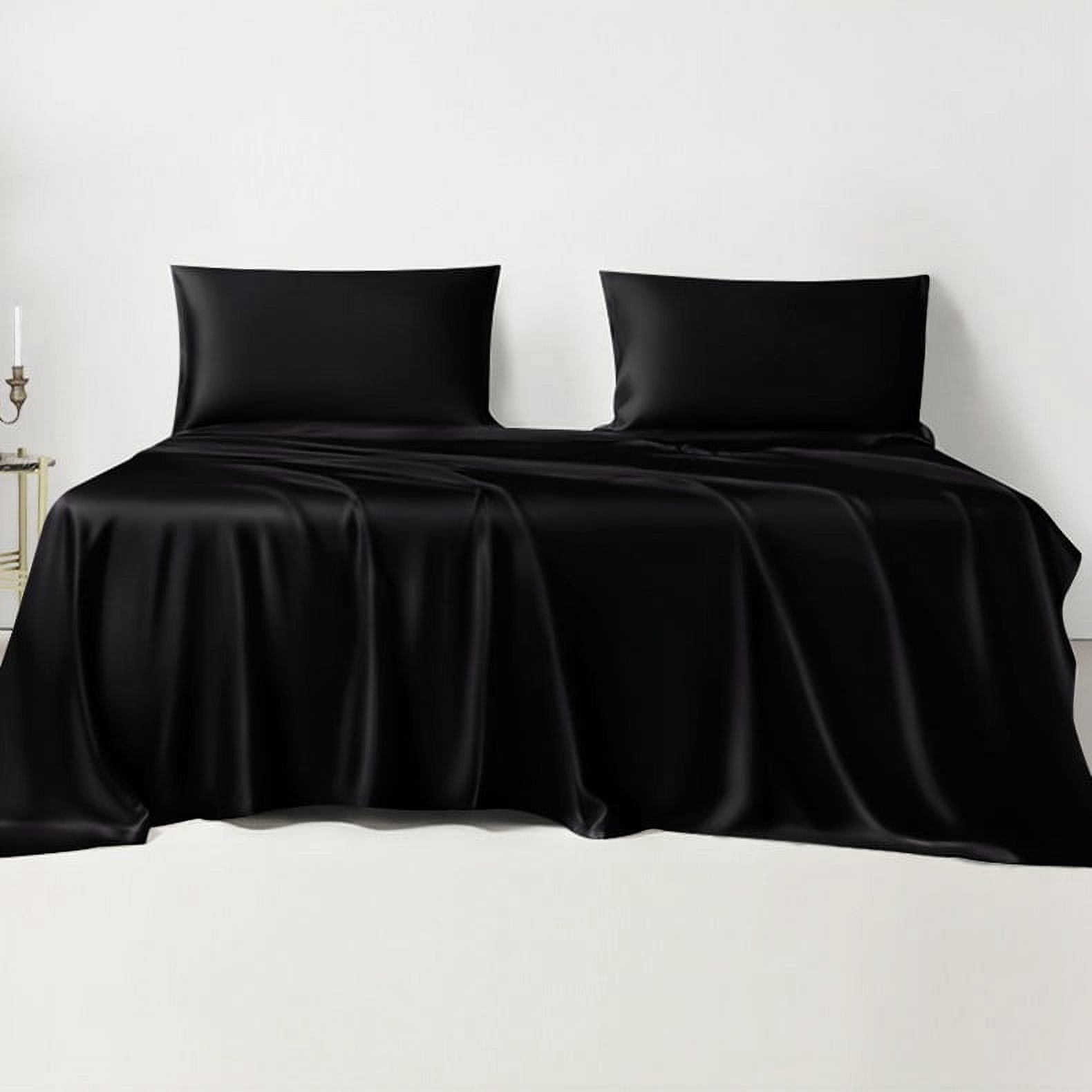 LINENWALAS Queen Size 4 Piece Bedding Sheet Set – Viscose from Bamboo ...