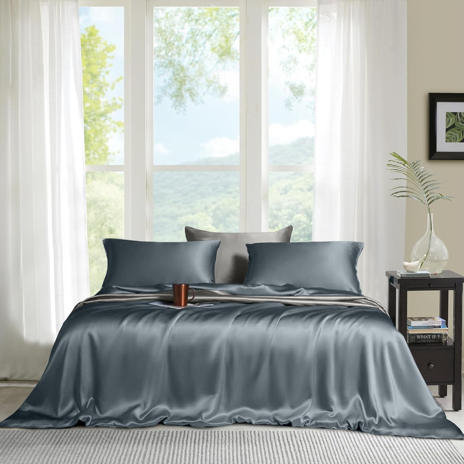 LINENWEAVES Bamboo Sheets King Bed Sheet Set, 100% Bamboo Viscose ...