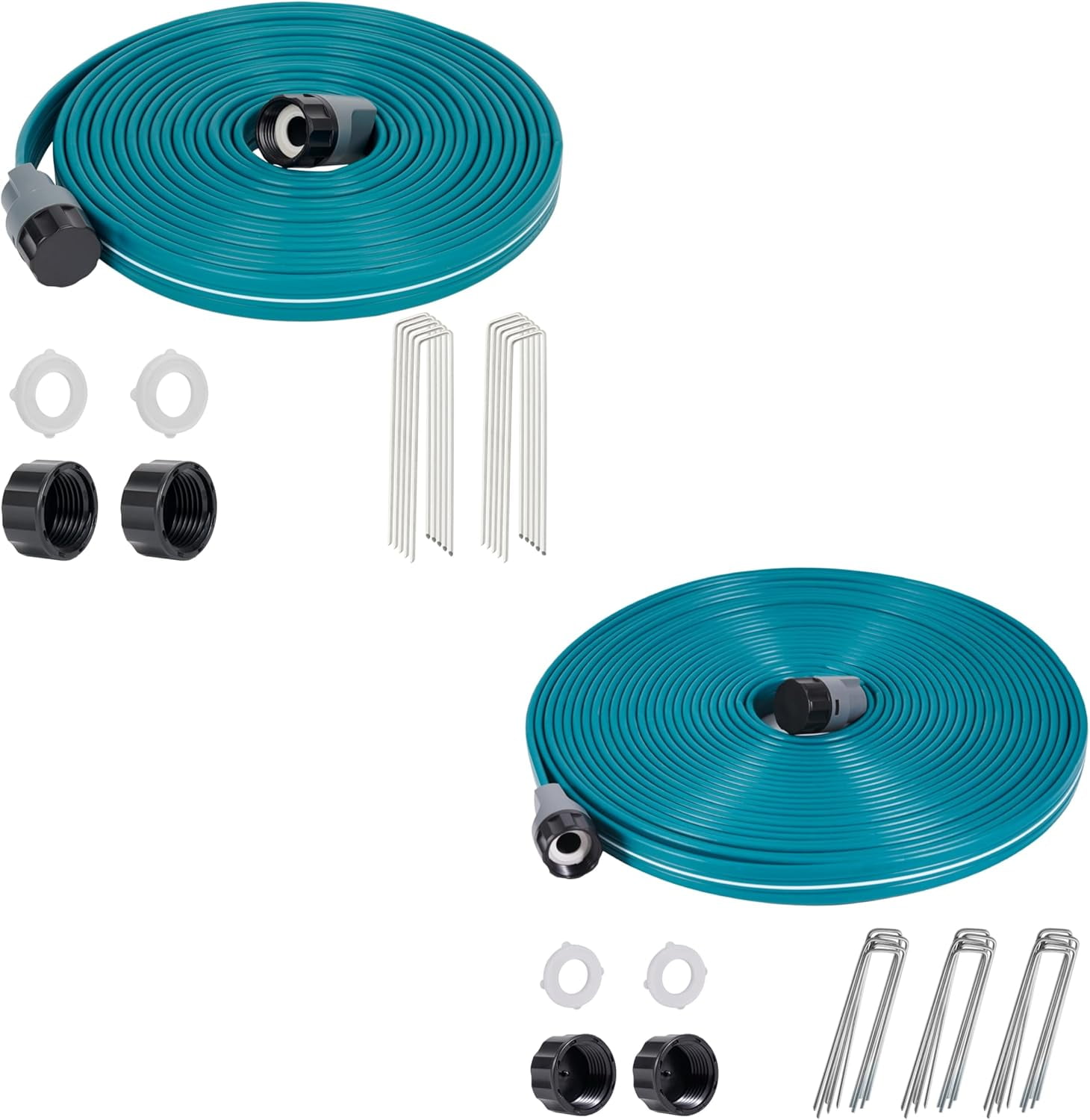 LINEX Sprinkler Soaker Hose 50 ft & 25 ft for Garden Lawn Watering with ...