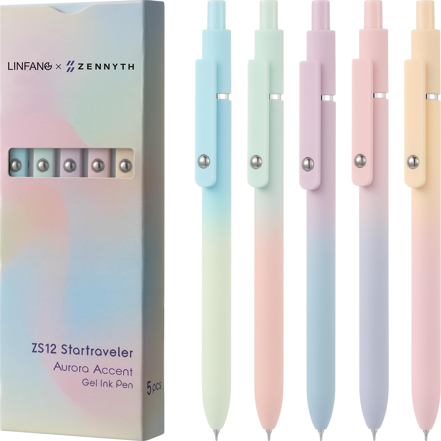 LINFANC Gel Pens 5pcs Cute Pens Medium Point 0.7mm Pen Black Ink Pens ...