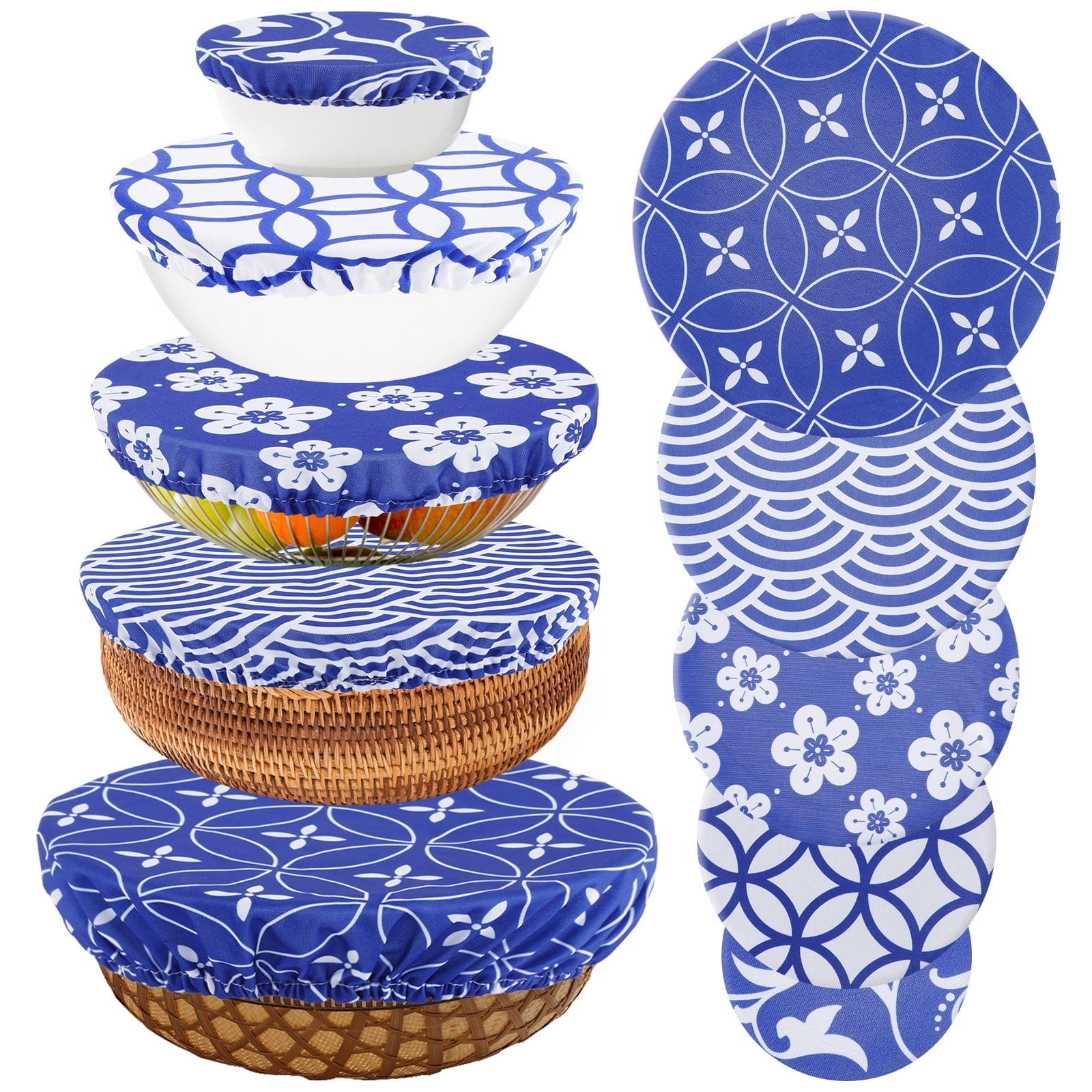 LINFANG 10Pcs Bowl Covers Reusable Food Container Lid Set Elastic ...