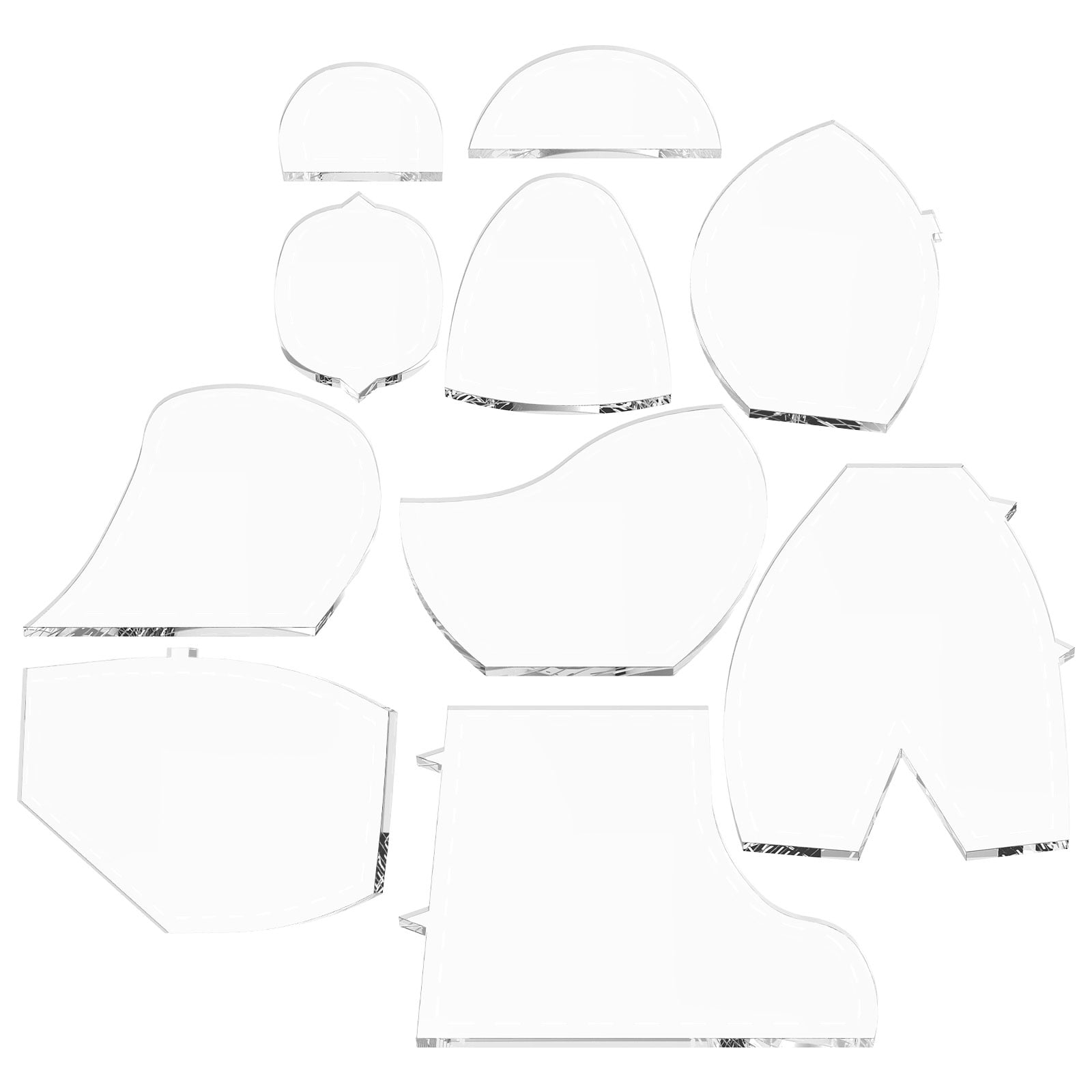 LINFANG 10Pcs Memory Bear Template Ruler Set 10/12/15 Inch Acrylic ...