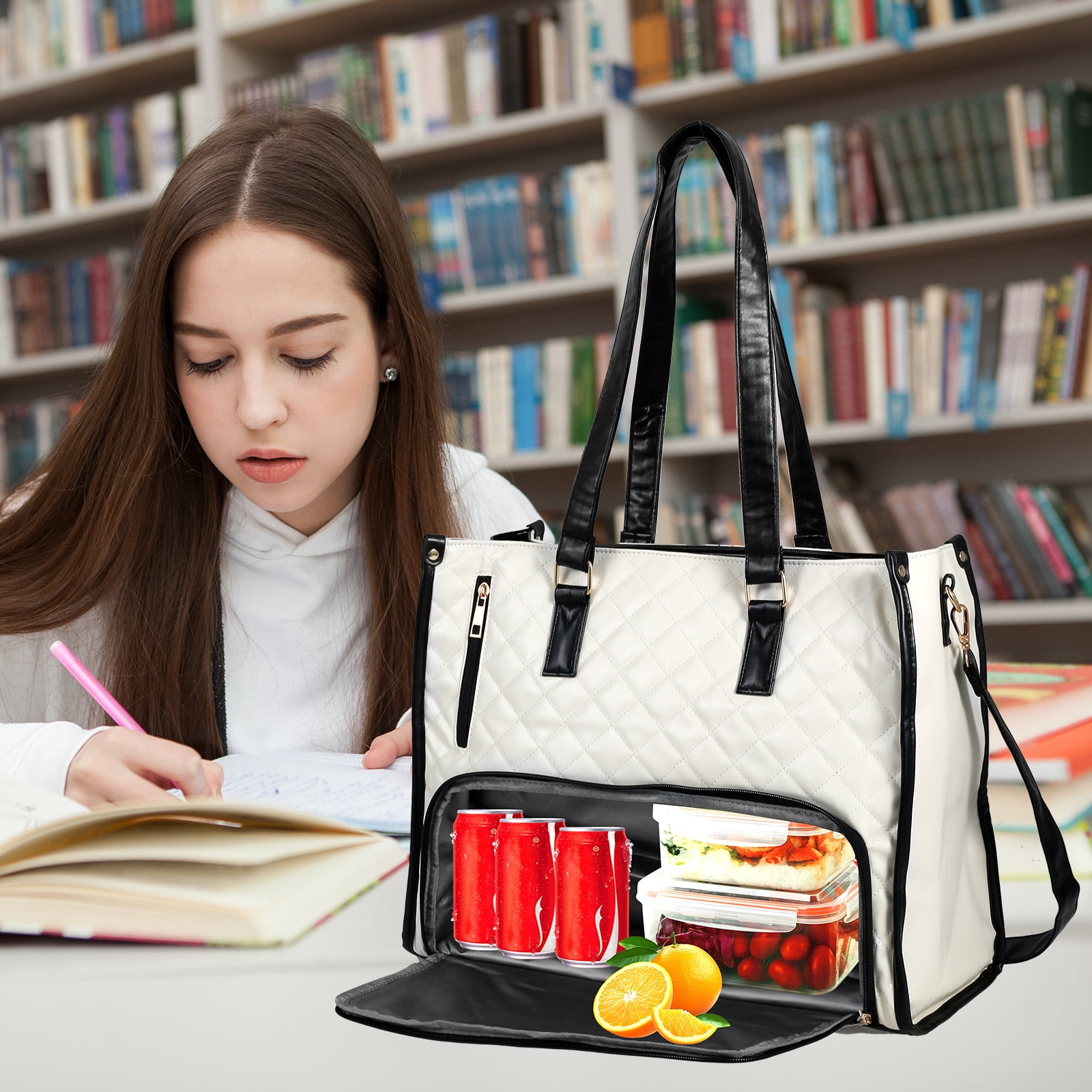 LINFANG 2 in 1 Convertible Insulation Women Tote Bag Leak Proof ...