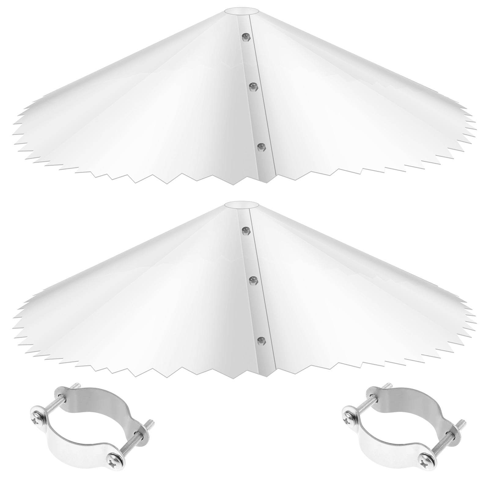 LINFANG 2 Pcs Transparent Squirrel Baffle with Serrated Edge Pole Mount ...