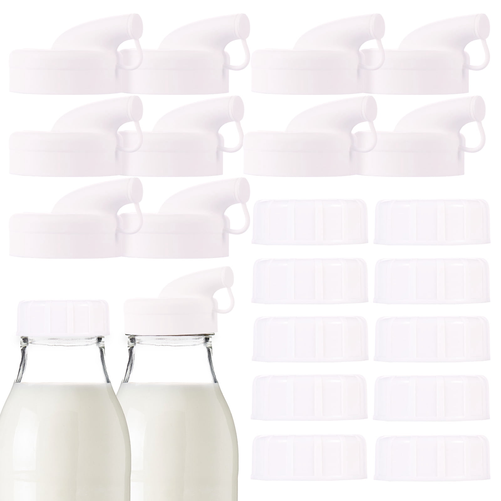 LINFANG 20Pcs Milk Bottle Dispenser Cap Reusable Silicone Milk Bottle ...
