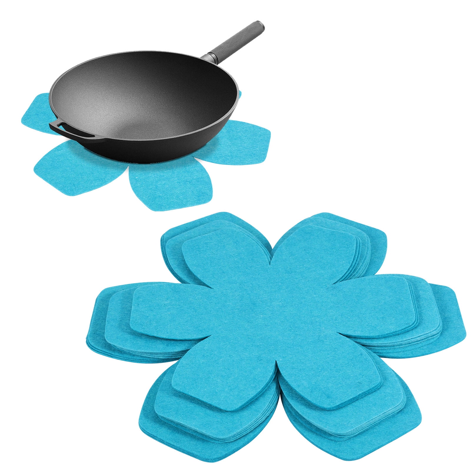LINFANG 24 Pcs Felt Pan Protector for Stacking 3 Different Sizes Pan ...