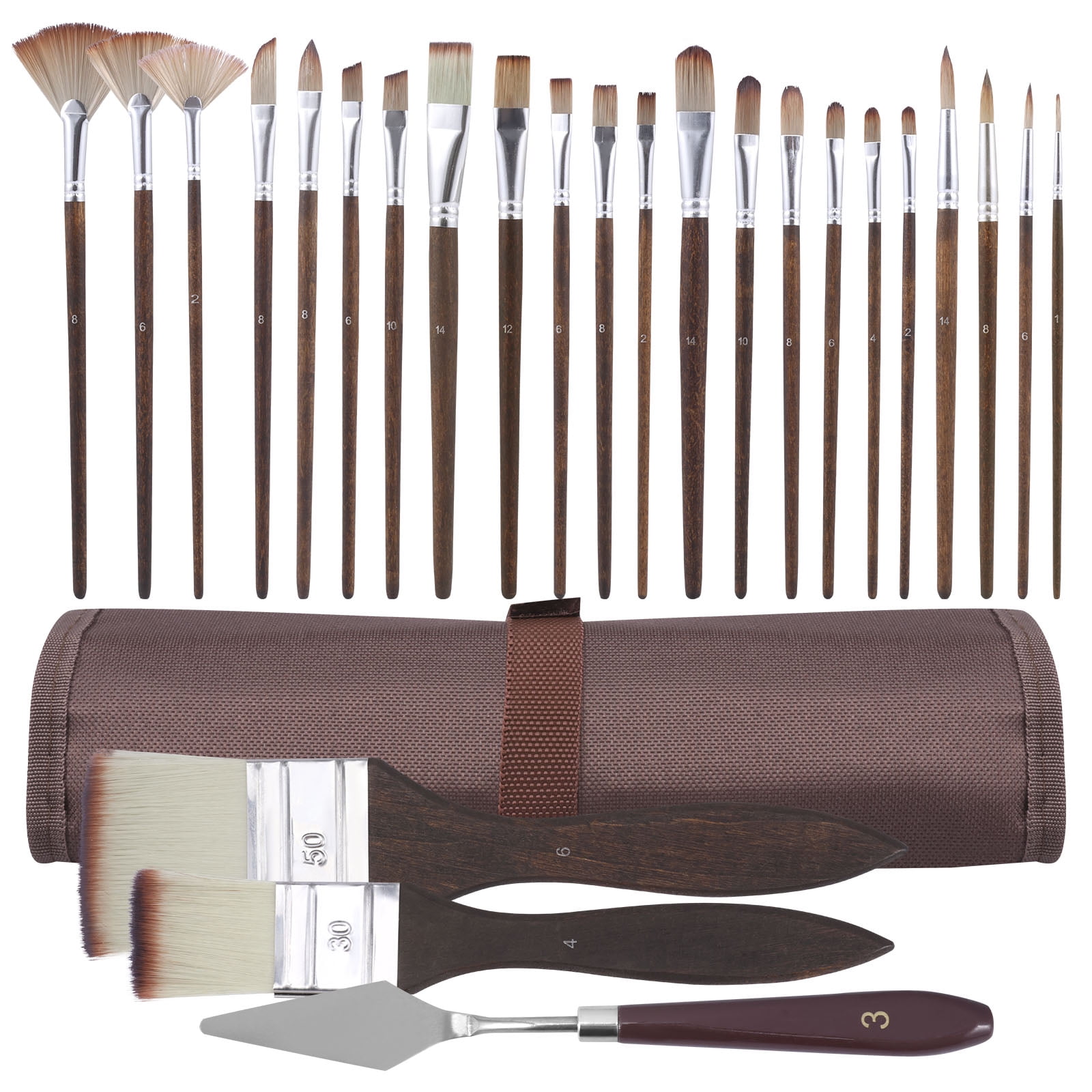 LINFANG 25Pcs Acrylic Painting Brush Set Professional Oil Watercolor ...