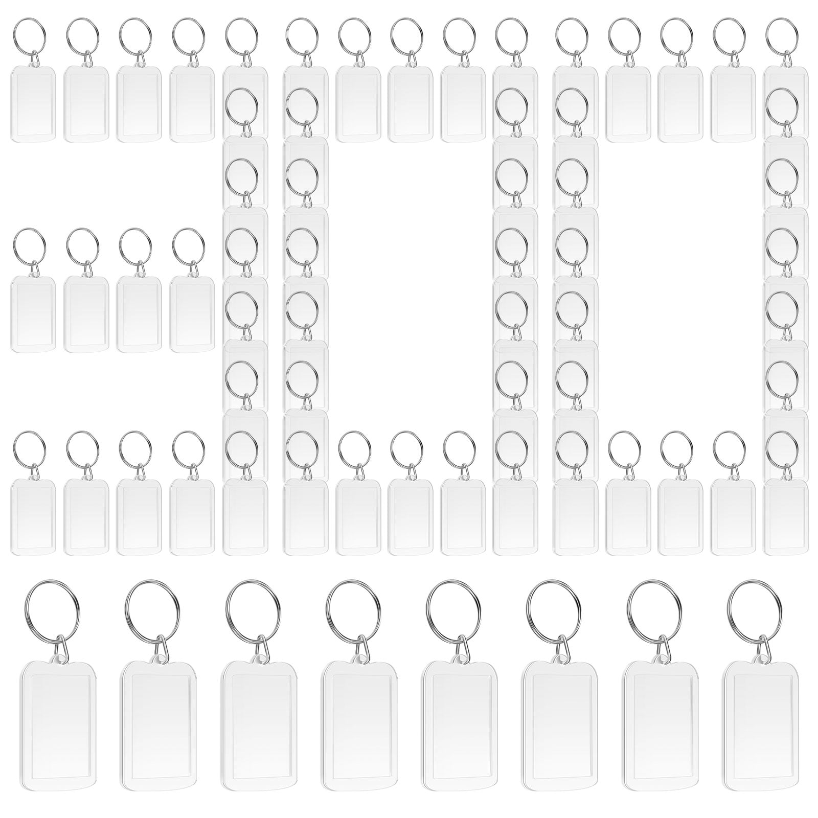 LINFANG 300Pcs Photo Picture Keychain Blank Keychain Picture Holder ...