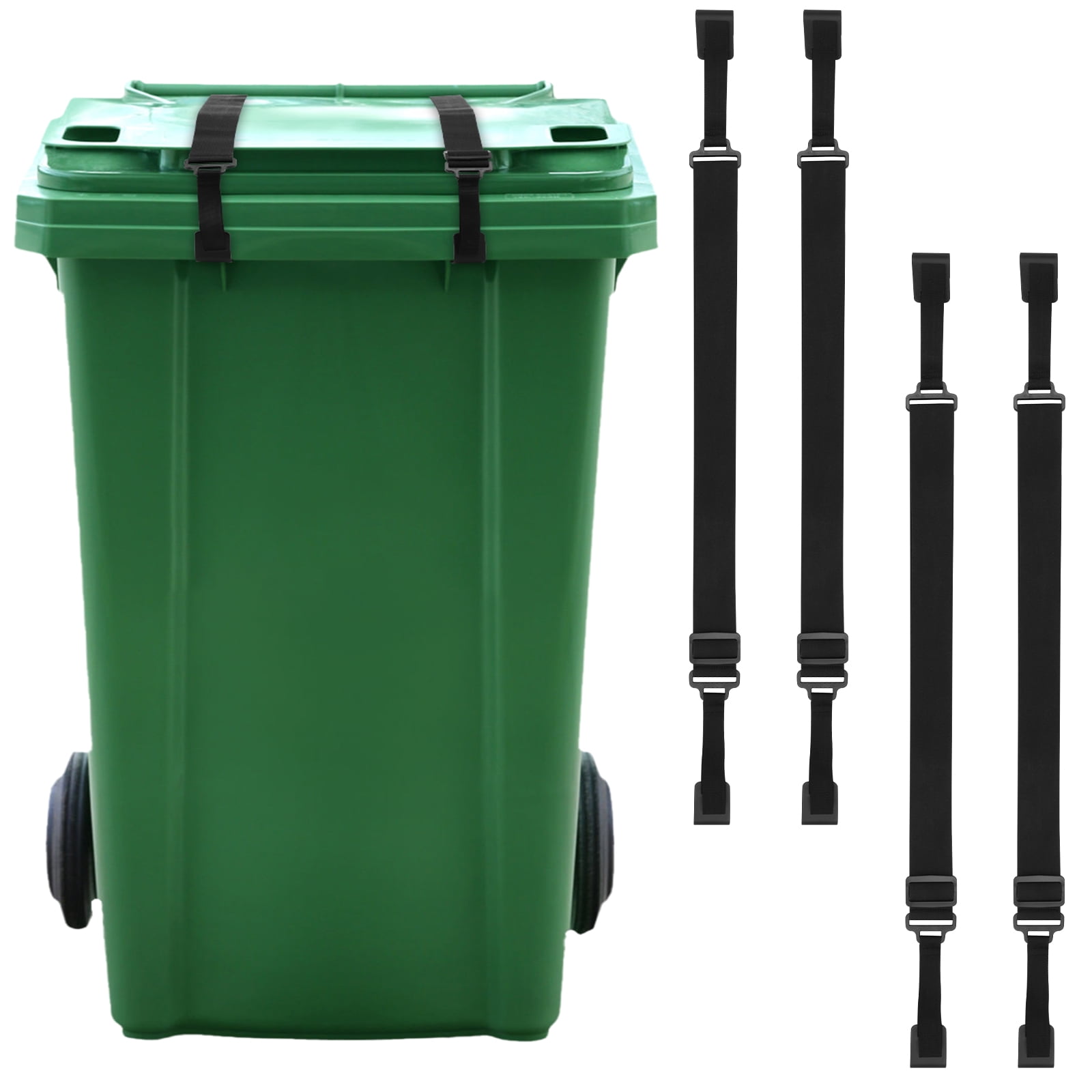 LINFANG 4 Pcs Trash Can Lid Lock for Animals Adjustable Garbage Can ...