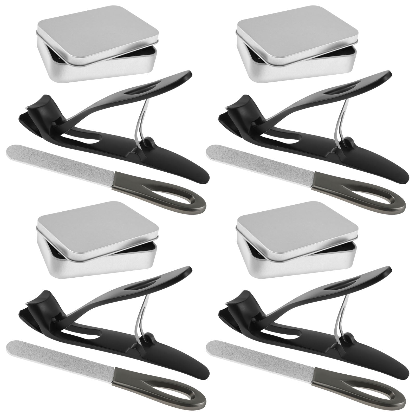 LINFANG 4 Set Nail Clipper for Senior Angled Head Ergonomic Nail ...