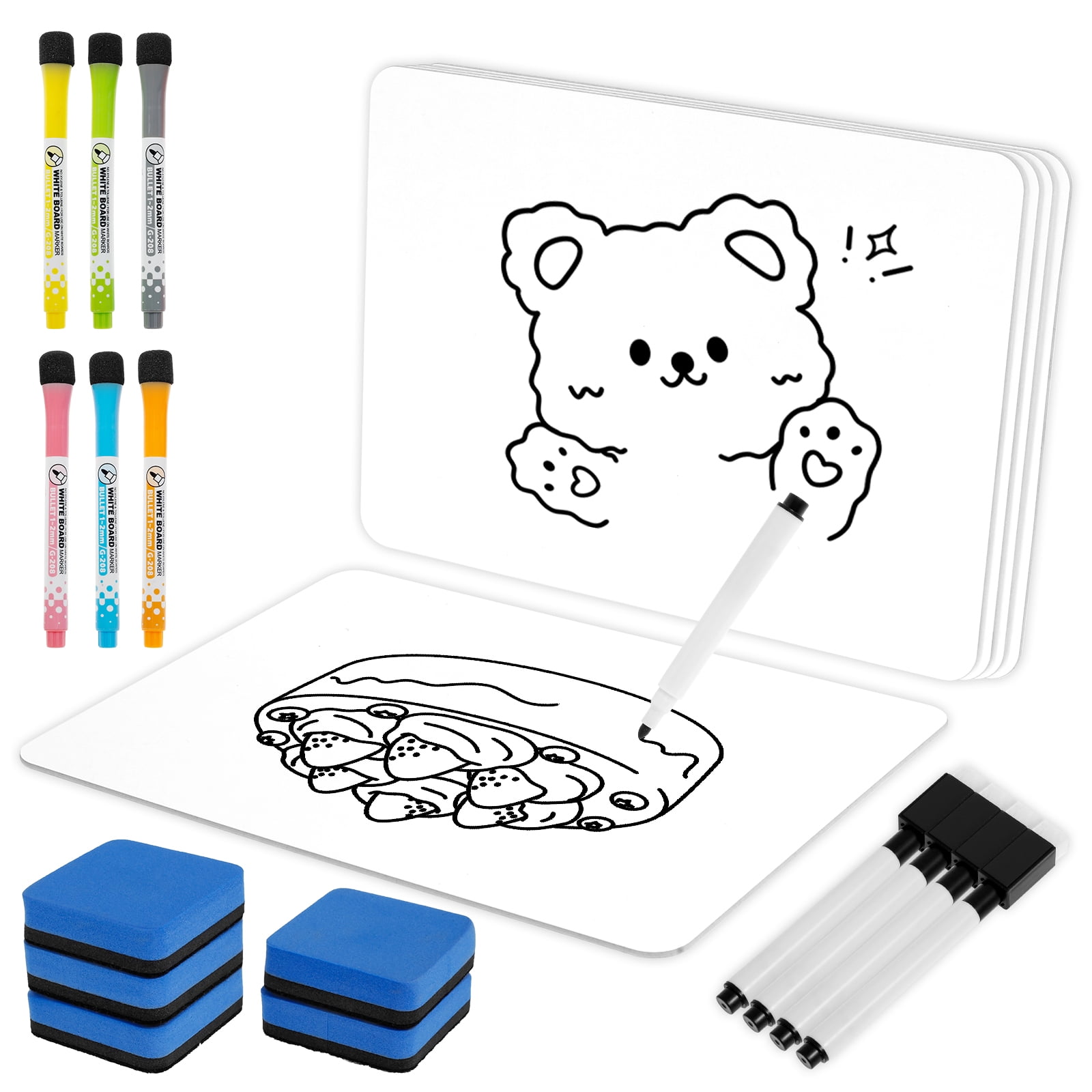 LINFANG 5 Pcs Mini Dry Erase Board Long Lasting Small White Board with ...
