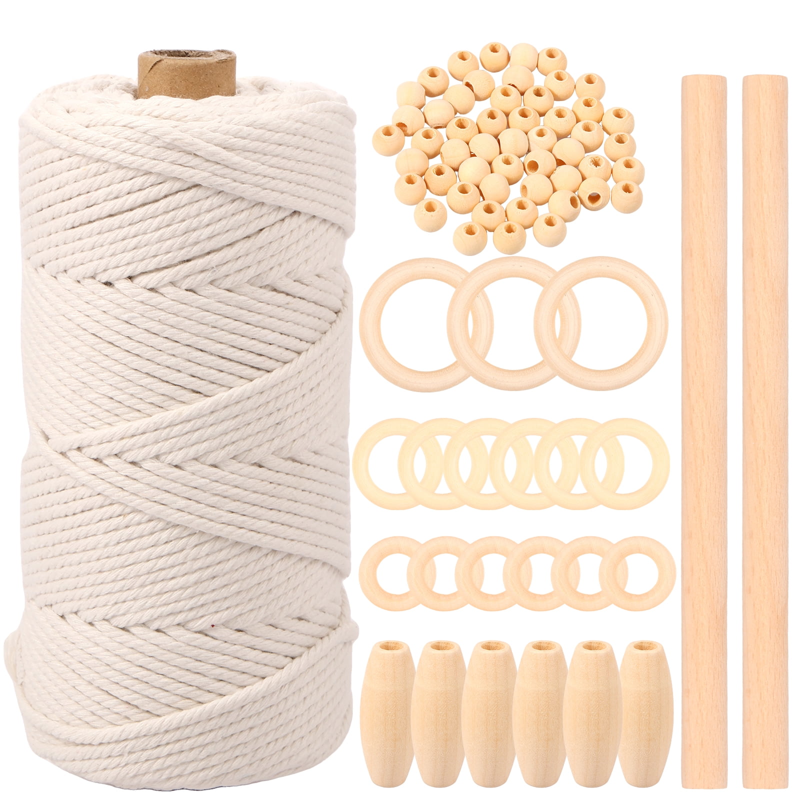 LINFANG 74 Pcs Macrame Kit DIY Macrame Wall Hanging Kit Complete ...