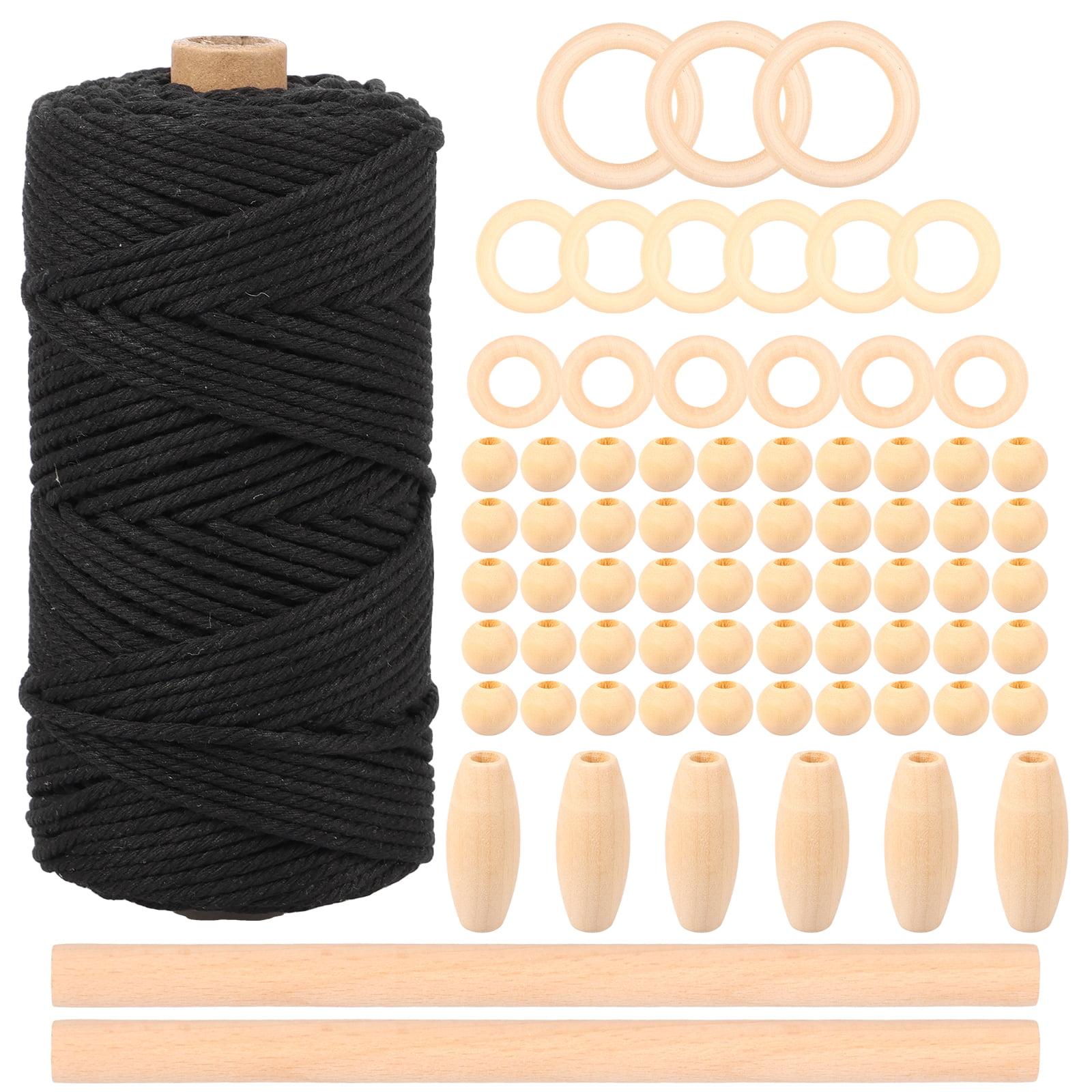 LINFANG 74 Pcs Macrame Kit DIY Macrame Wall Hanging Kit Complete ...
