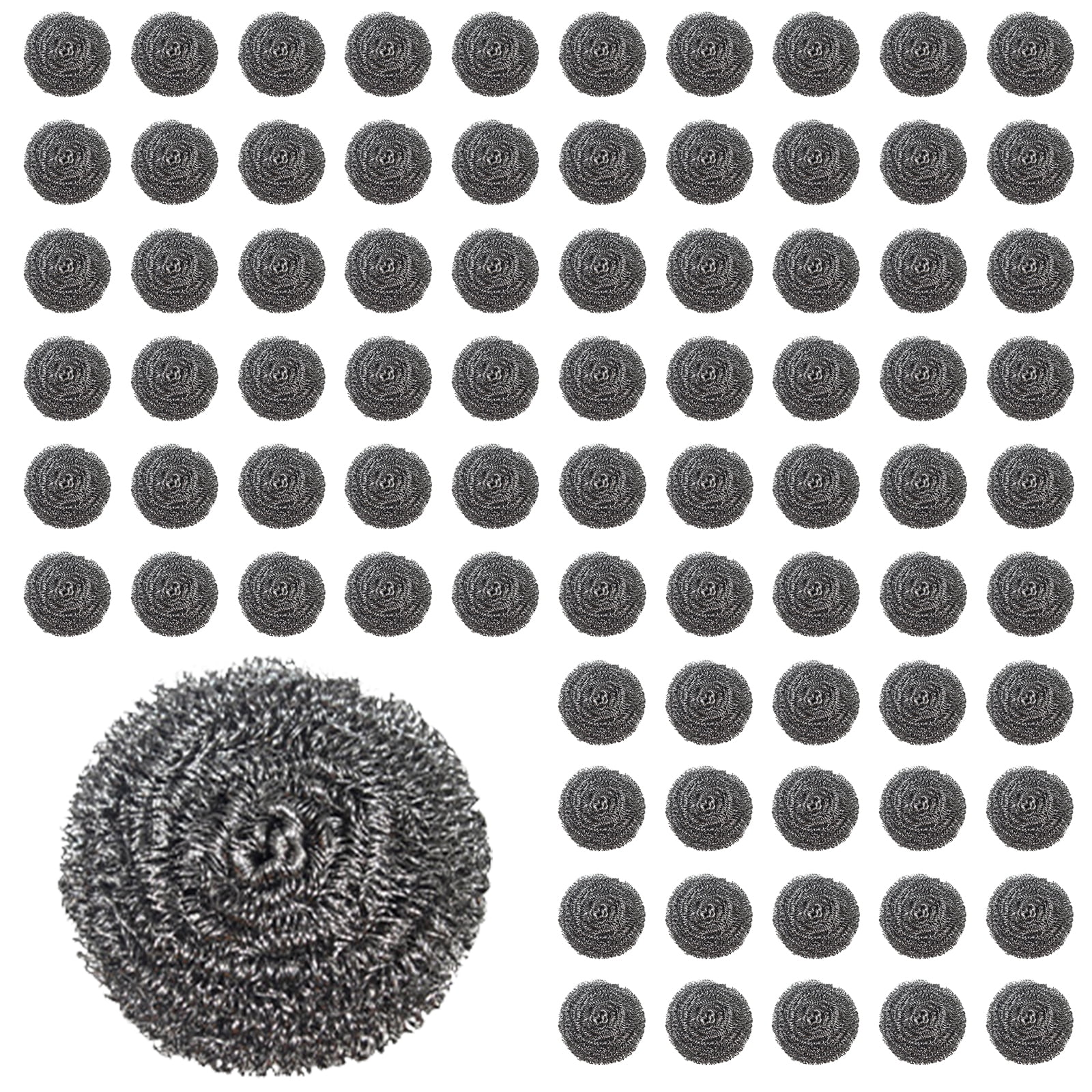 LINFANG 80Pcs Stainless Steel Scrubber Flexible Stainless Steel ...