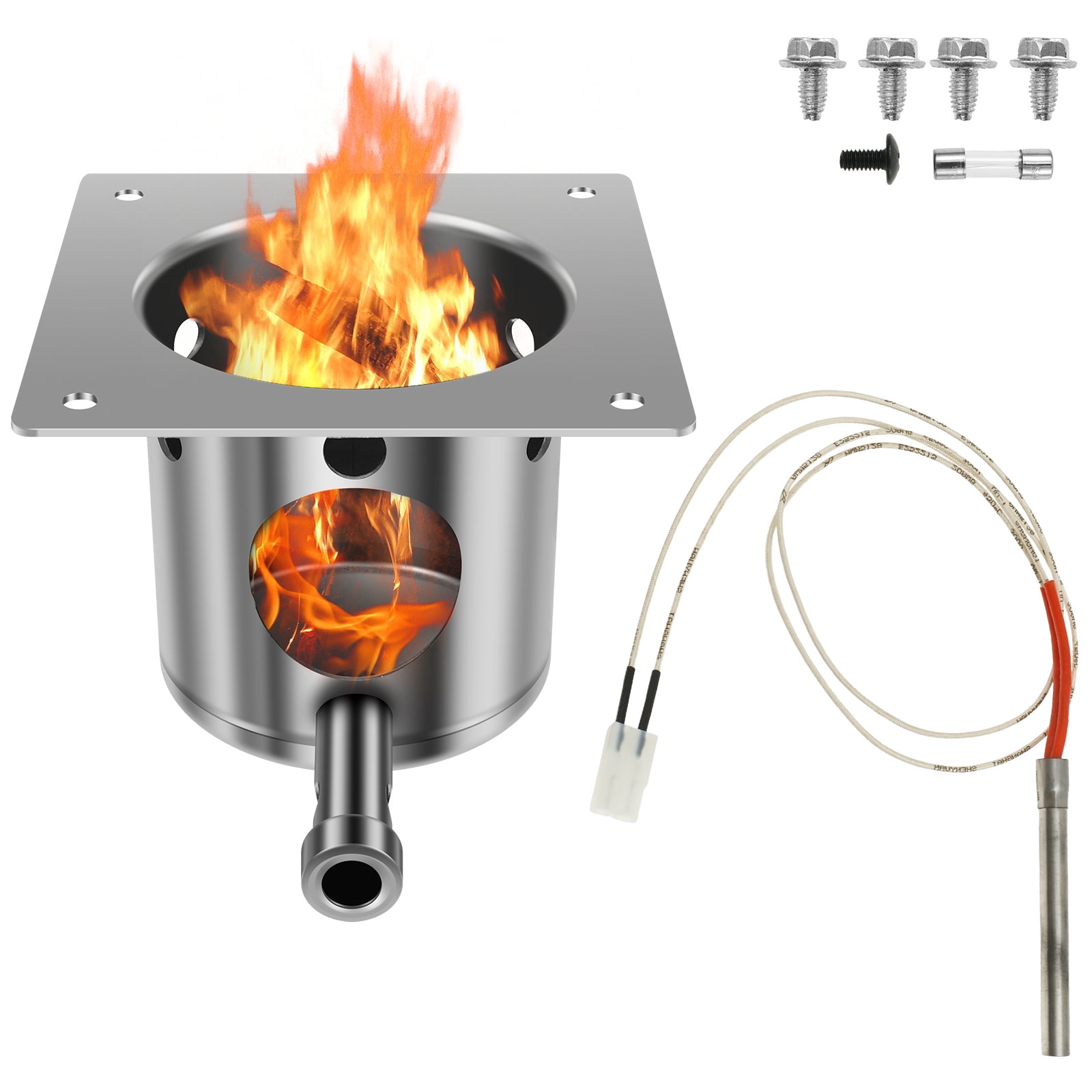 LINFANG Fire Burn Pot and Hot Rod Ignitor Kit Steel Fire Burn Pot ...