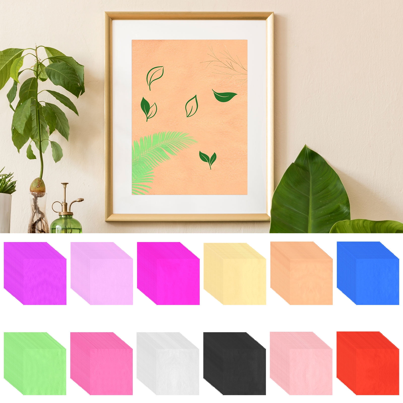 LINFANG Gold Leaf Sheets Vibrant Color Gold Foil Sheets Easy to Use ...