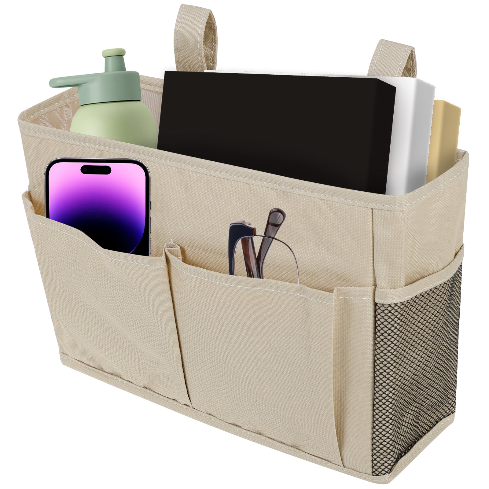 LINFANG Hanging Bedside Caddy Large Capacity Bedside Storage Organizer ...