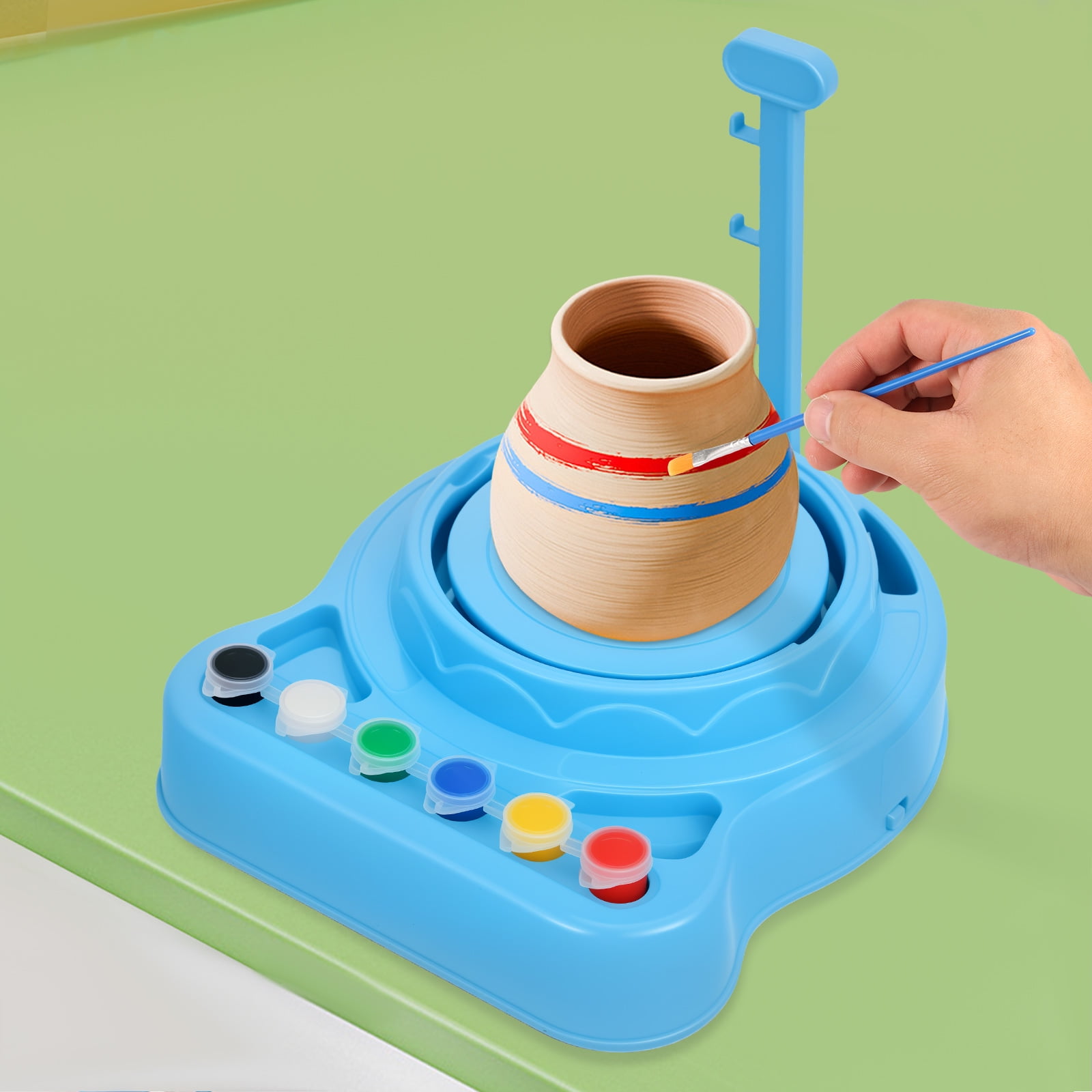 LINFANG Kids Pottery Wheel Kit Complete Mini Pottery Wheel and Painting ...